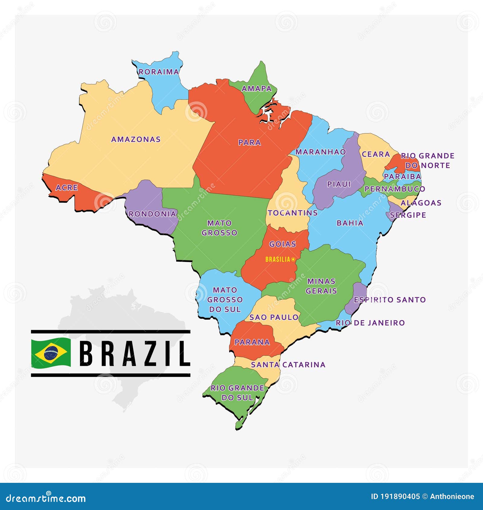Modern Map of Brazil Vector Illustration Design Stock Vector ...