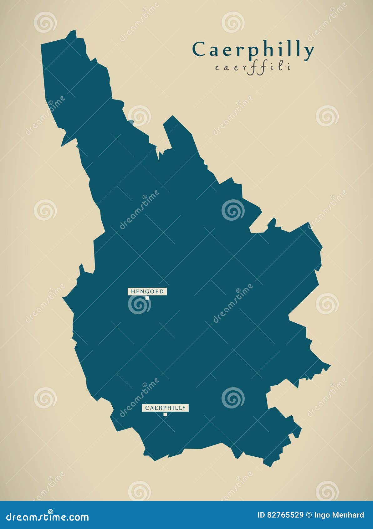 Modern Map - Caerphilly Wales UK Stock Illustration - Illustration of ...