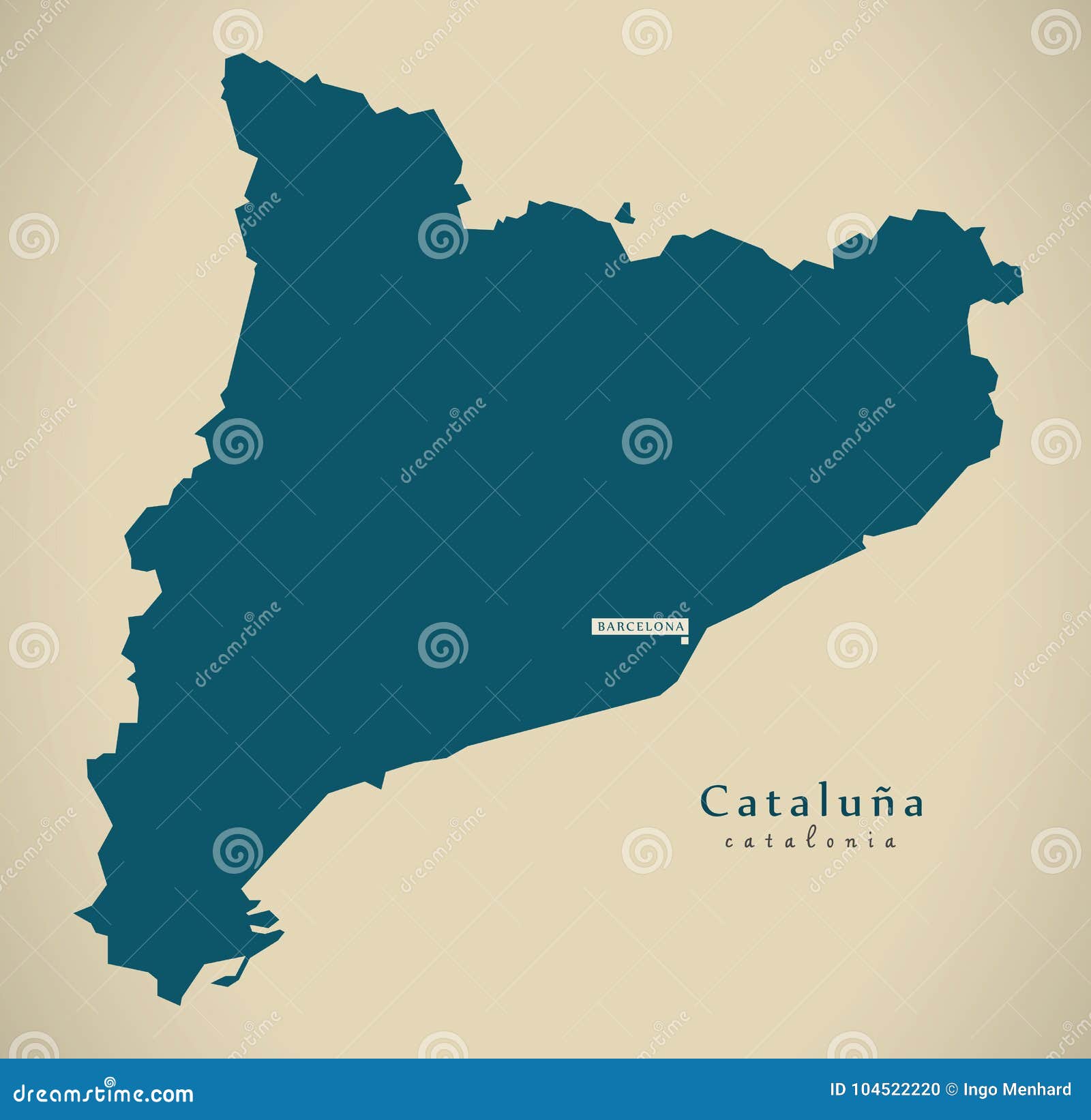 Modern Map - Catalonia Spain ES Stock Illustration - Illustration of ...