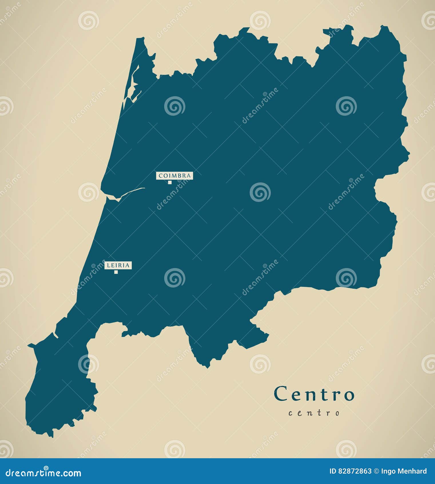Modern Map - Centro Portugal PT Stock Illustration - Illustration of ...