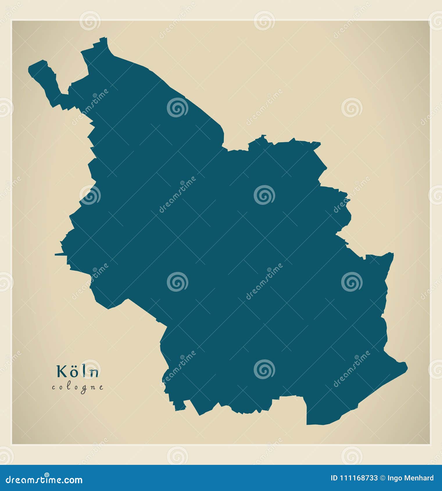 Modern Map - Cologne City of Germany DE Stock Vector - Illustration of ...