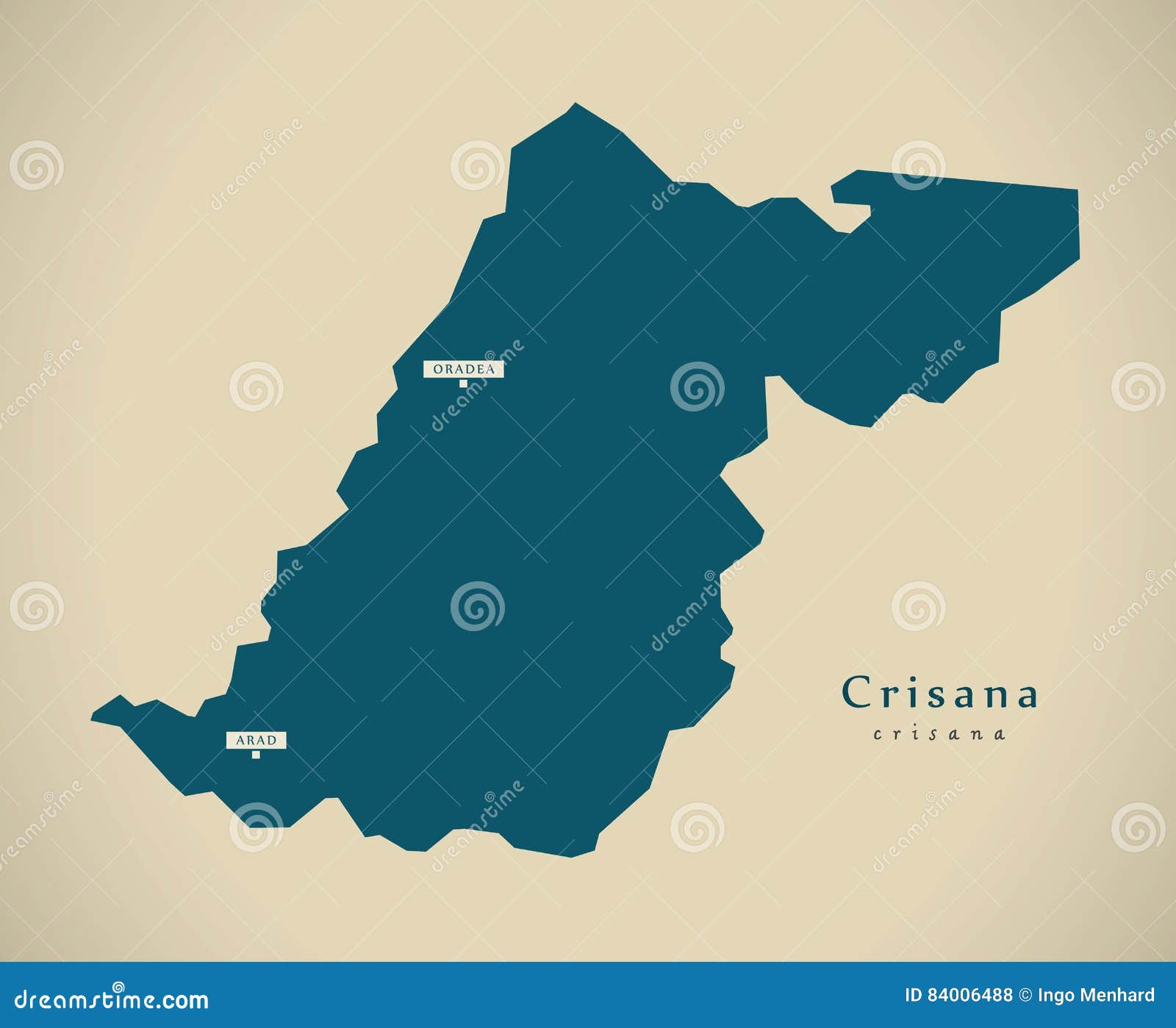 Modern Map - Crisana Romania RO Stock Illustration - Illustration of ...