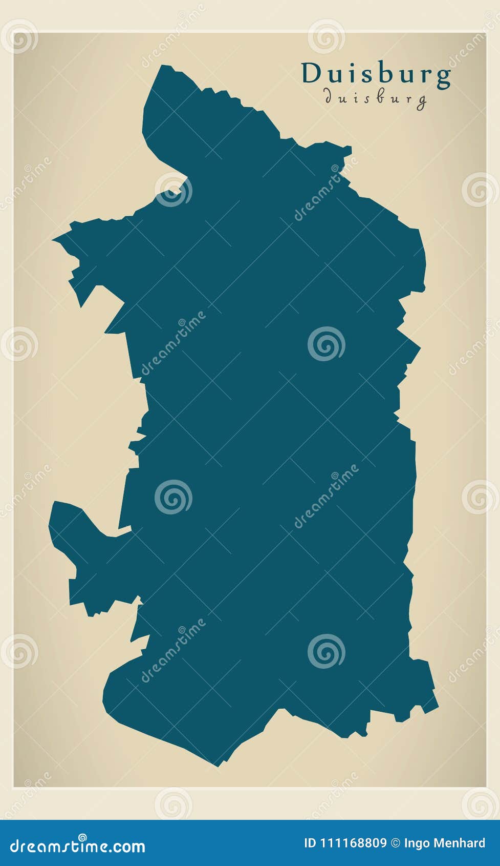 Modern Map - Duisburg City of Germany DE Stock Vector - Illustration of ...