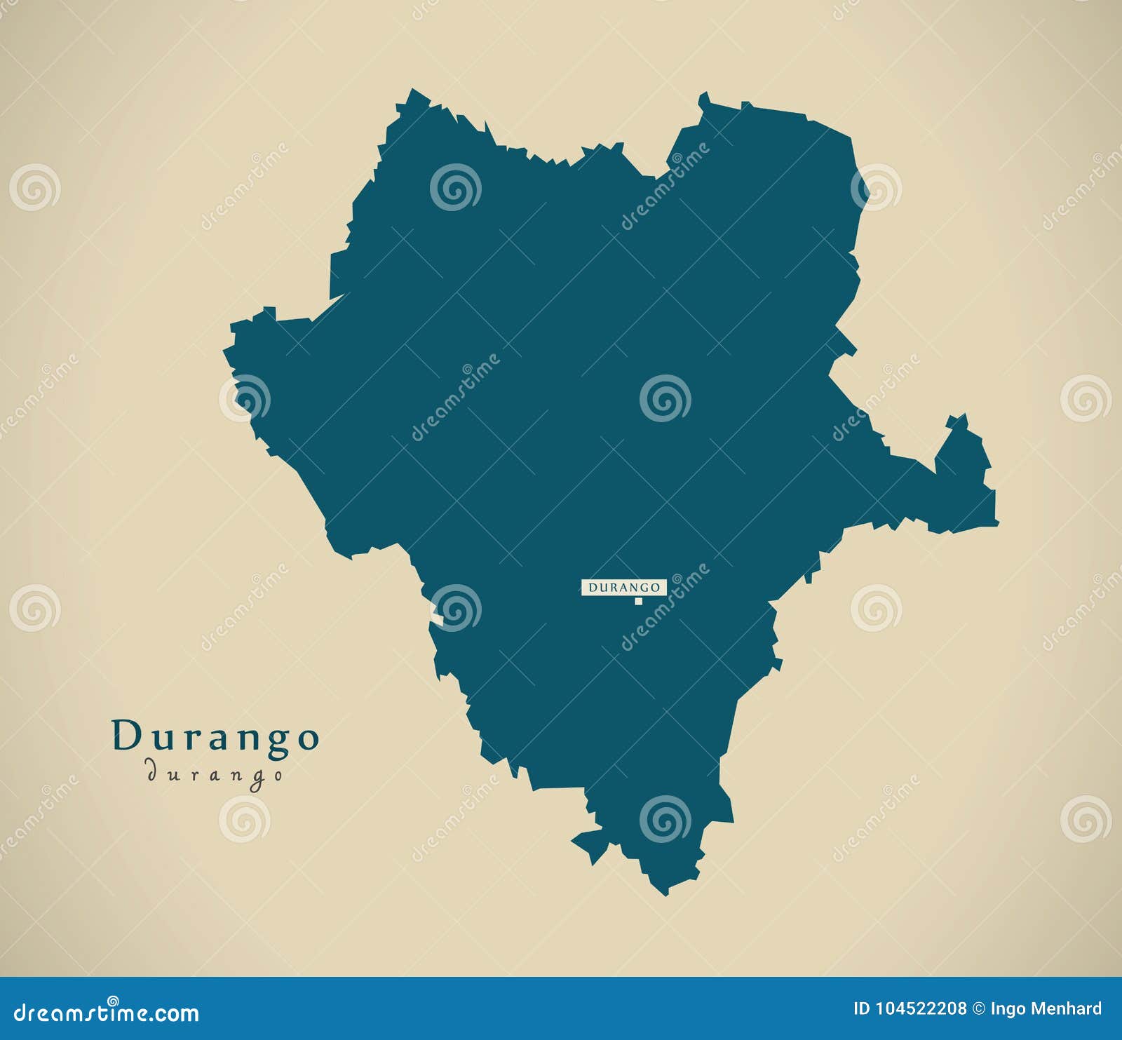 Durango Mexico Map Postmark. A Silhouette Postal Passport. Stamp Round ...