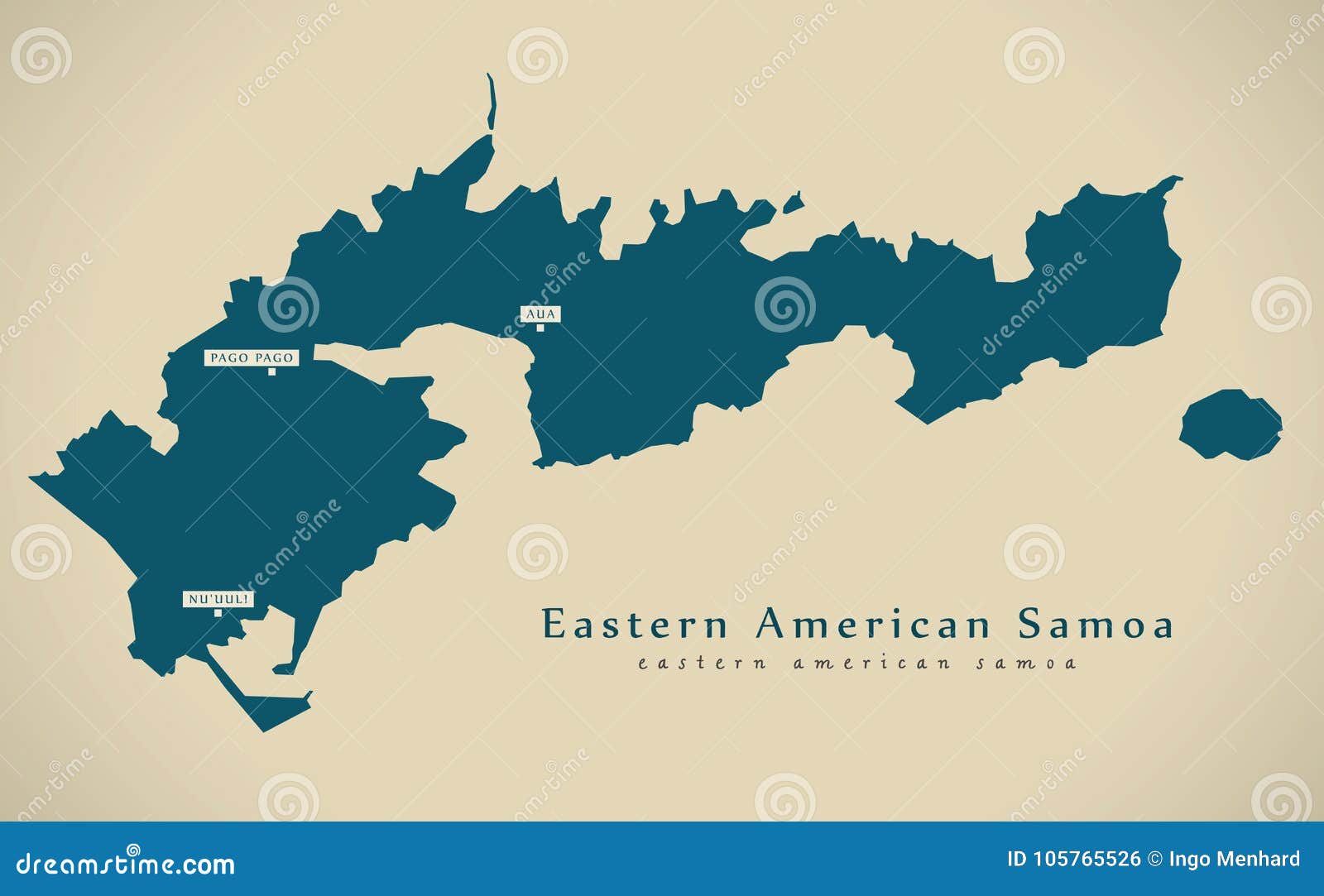 Modern Map - Eastern American Samoa AS Stock Illustration ...