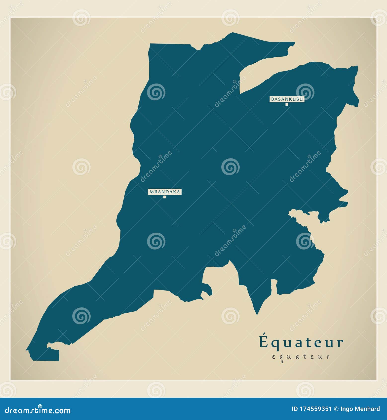 Modern Map - Equateur Province Map of DR Congo Stock Vector ...