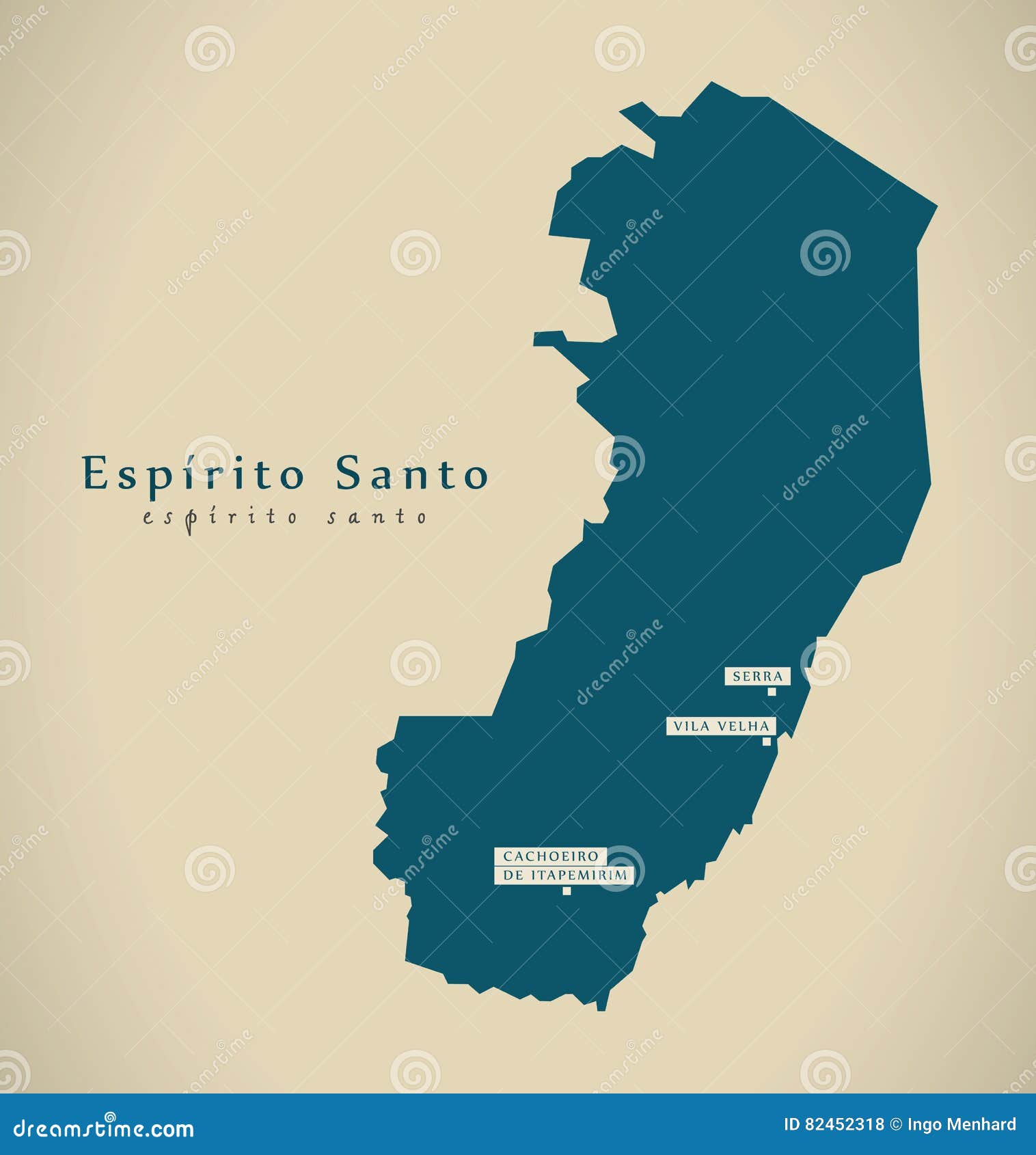 Modern Map - Espirito Santo BR Brazil Stock Illustration - Illustration ...