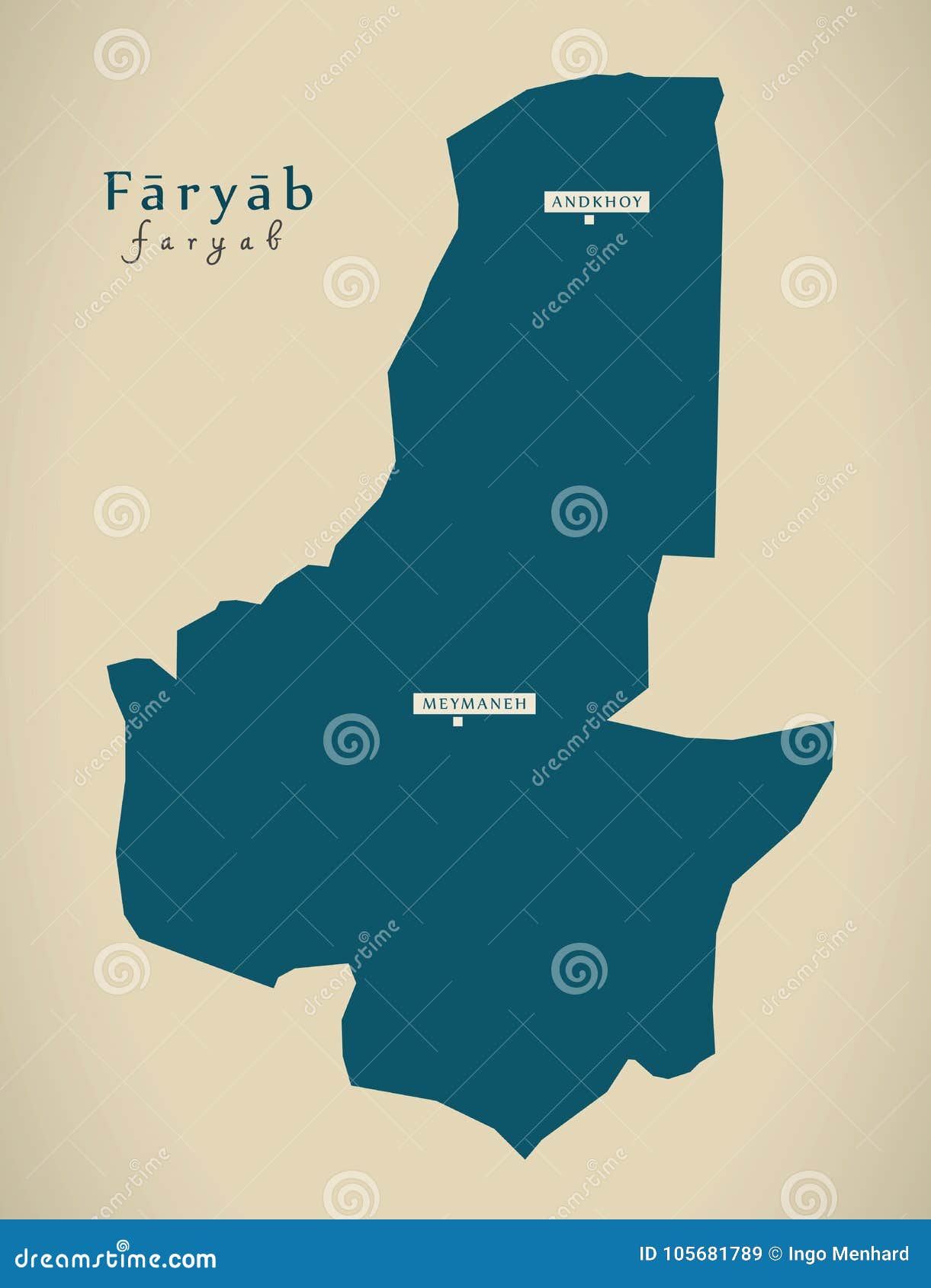 Faryab State And Regions Map Highlighted On Afghanistan Map Vector ...