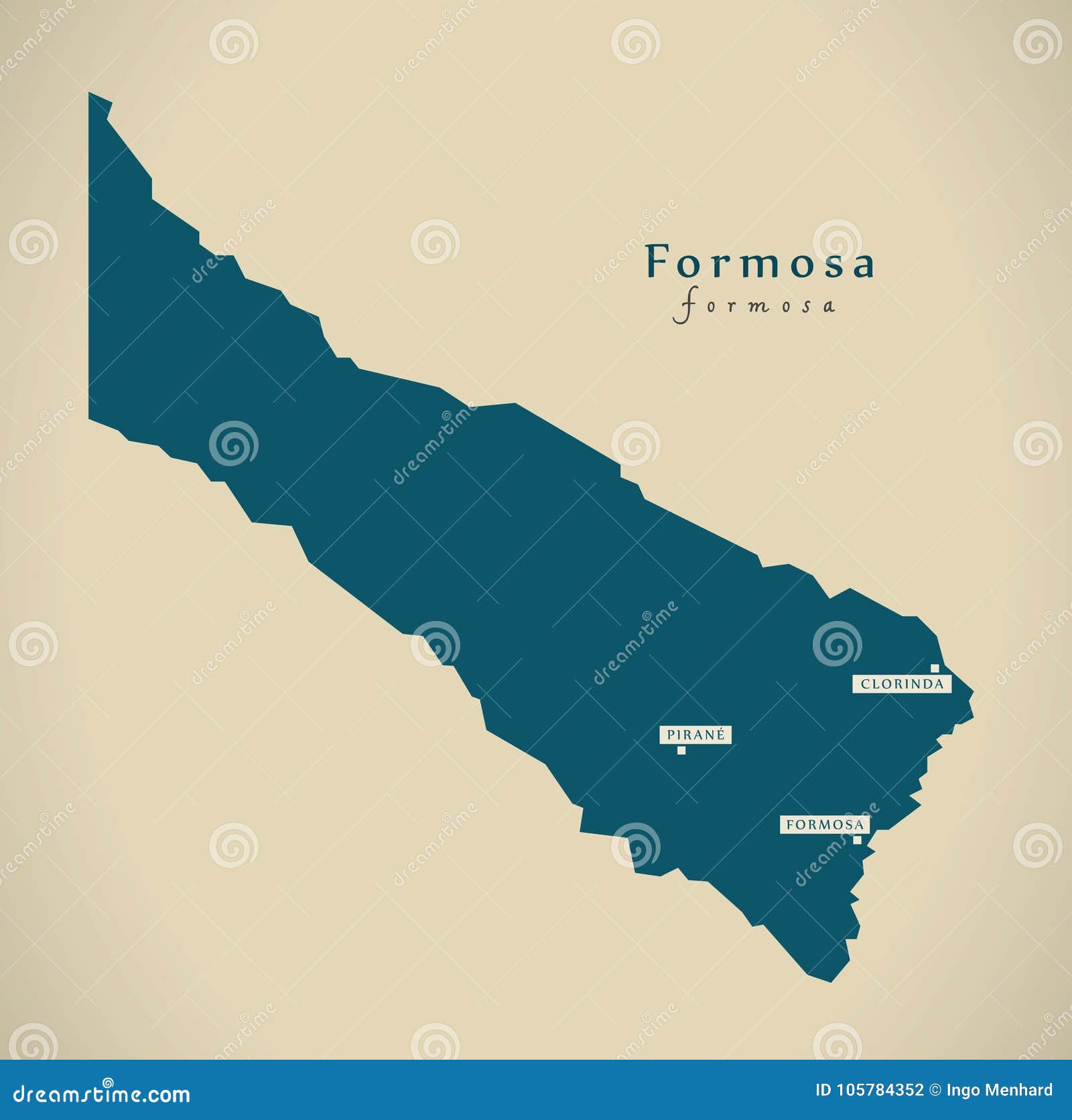 Modern Map - Formosa AR stock illustration. Illustration of graphics ...