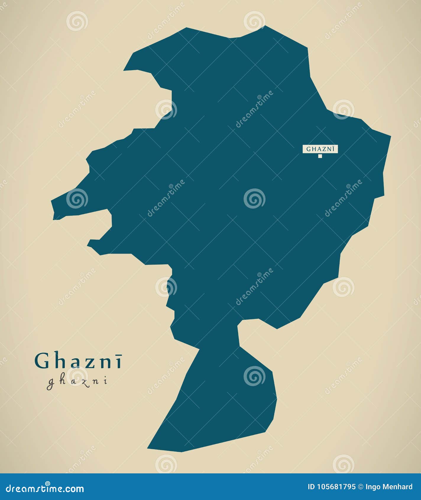 Modern Map - Ghazni AF stock illustration. Illustration of county ...