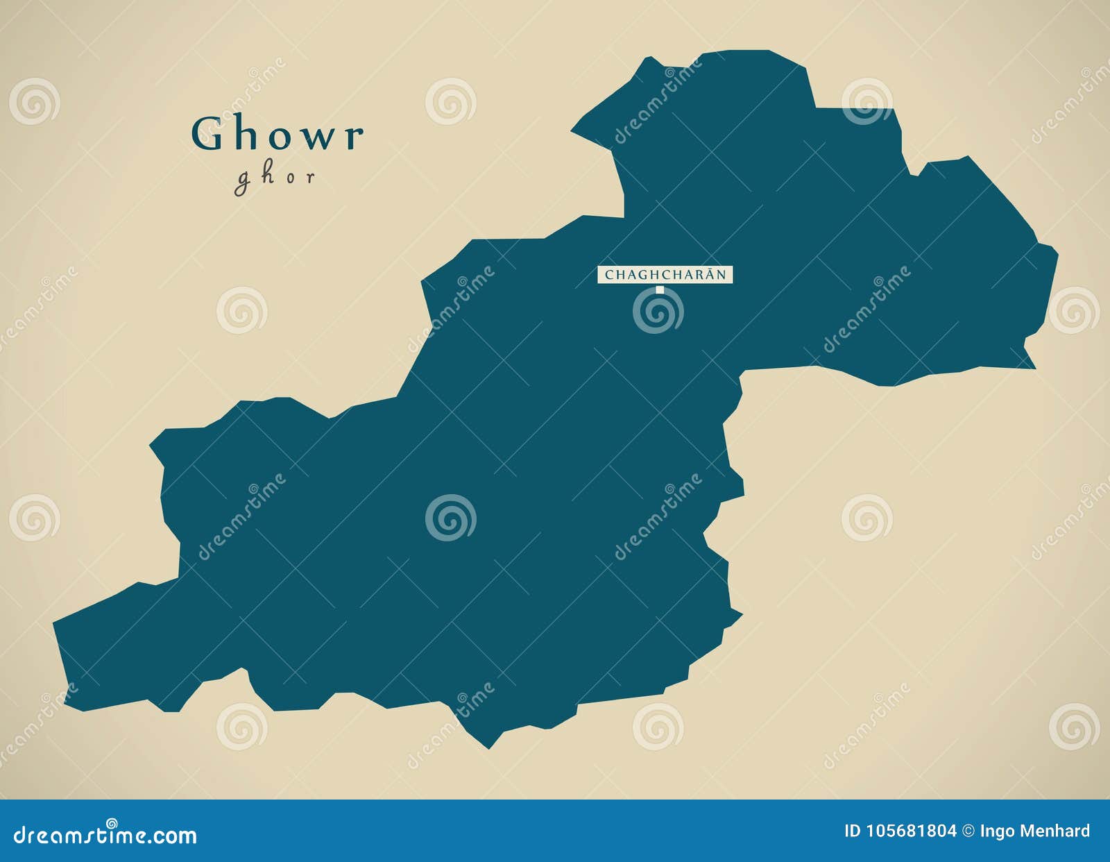 Ghor State And Regions Map Highlighted On Afghanistan Map Vector ...