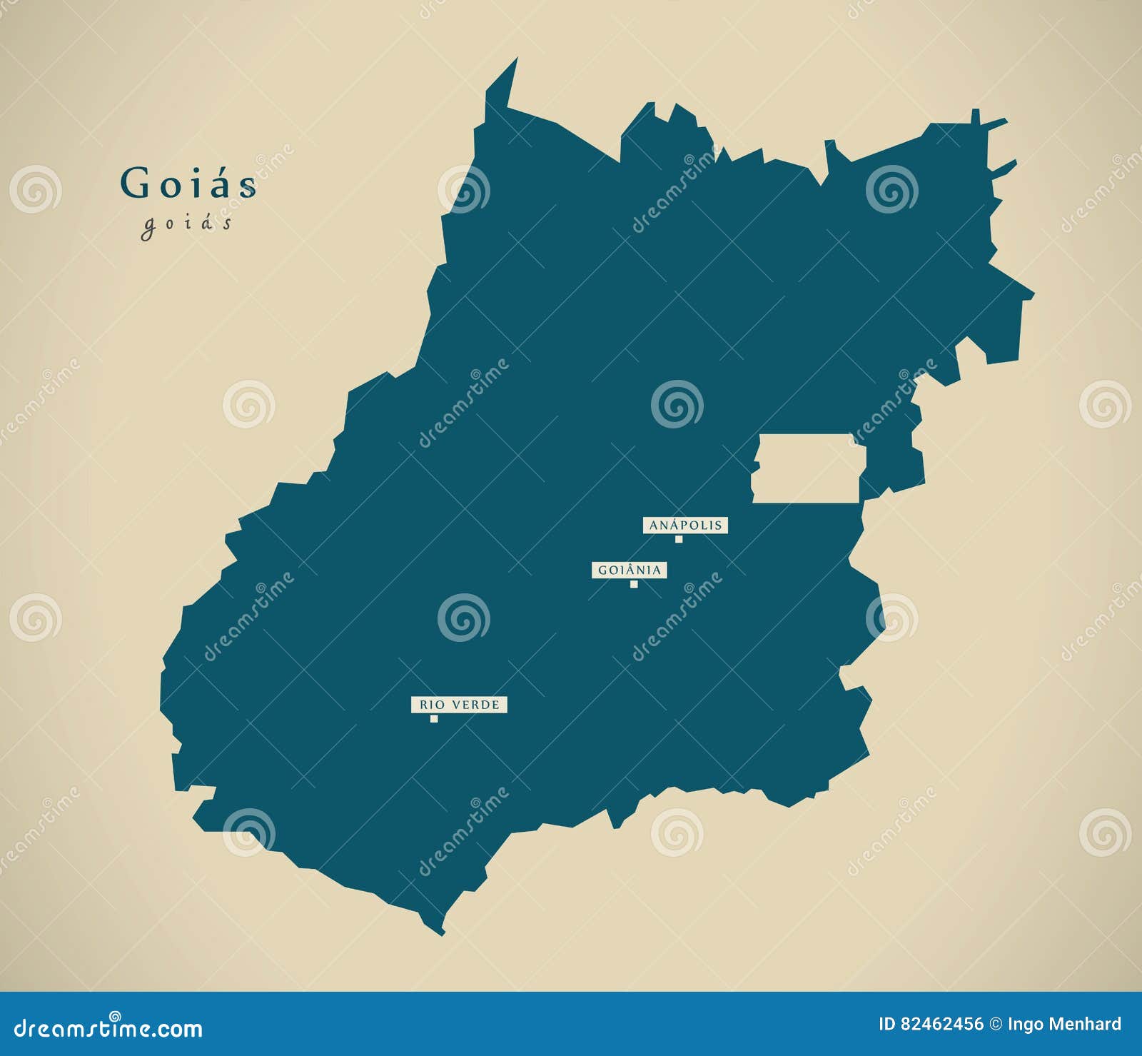Modern Map - Goias BR Brazil Stock Illustration - Illustration of ...
