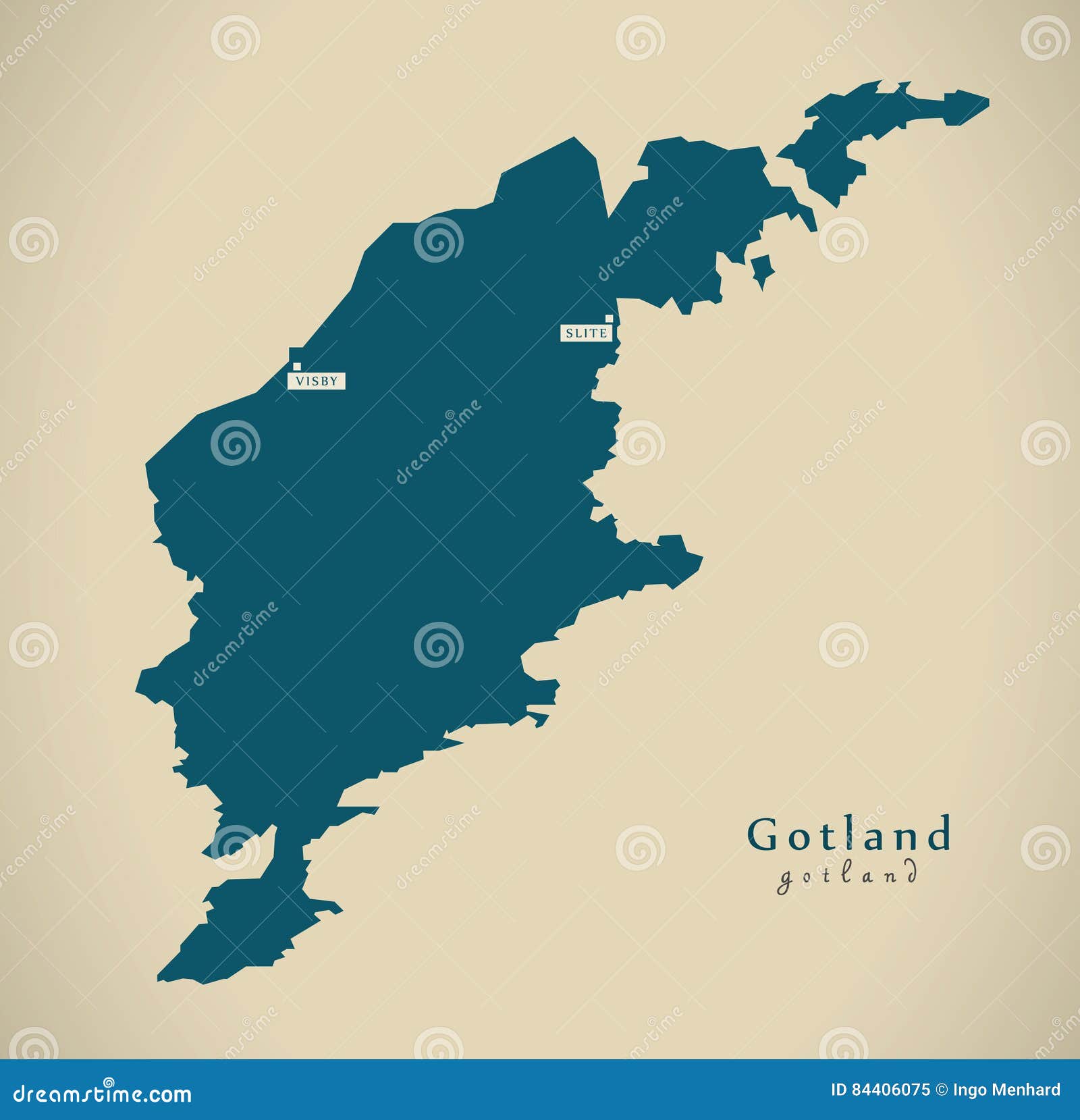 Modern Map - Gotland Sweden SE Stock Illustration - Illustration of ...