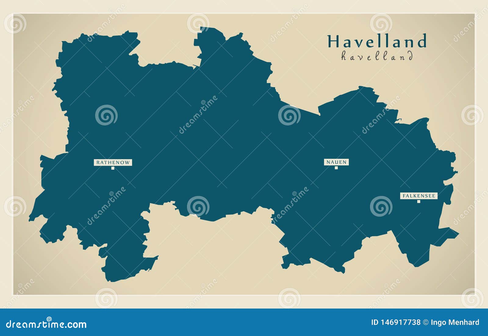 Modern Map - Havelland County of Brandenburg DE Stock Vector ...