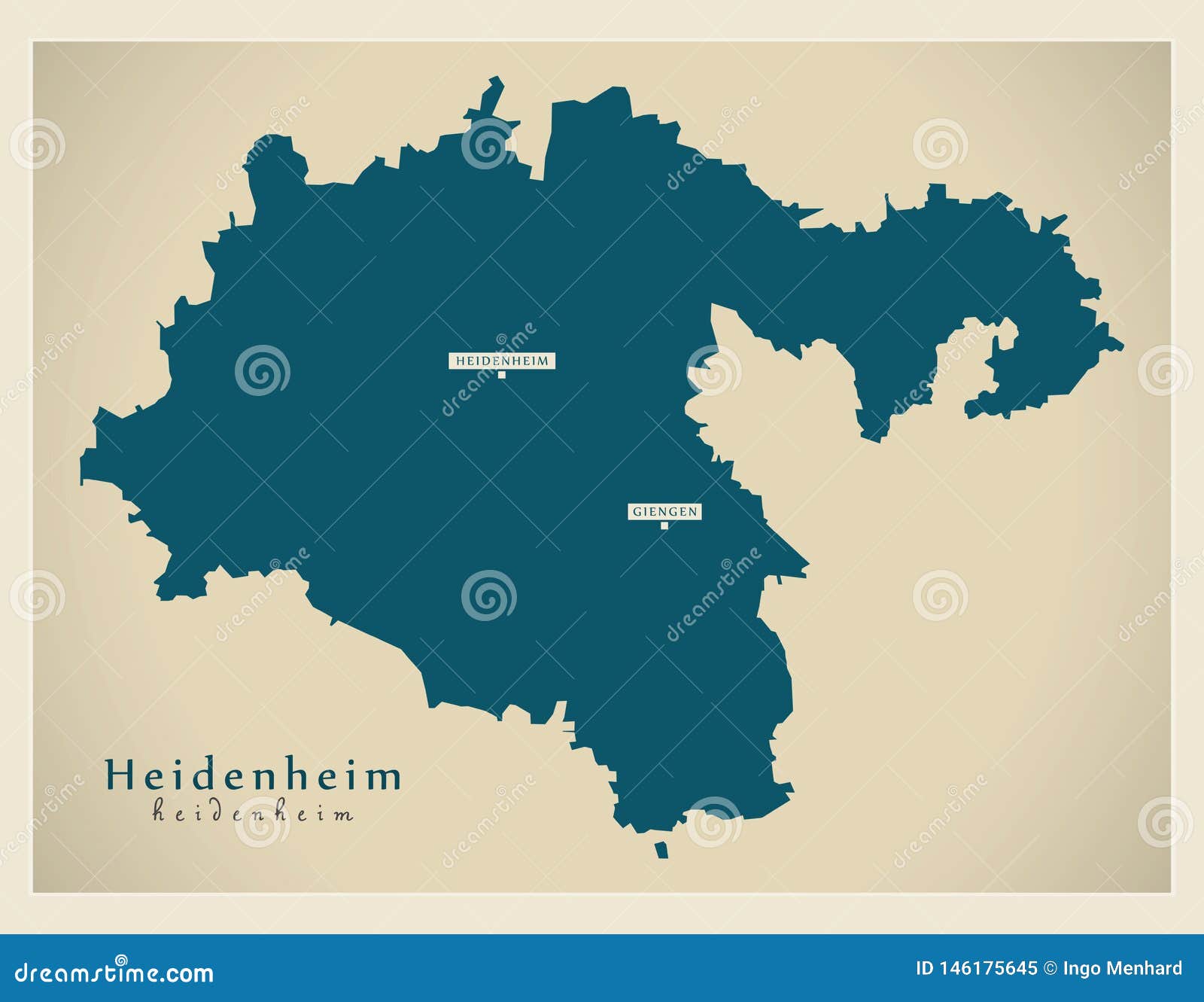 Modern Map - Heidenheim County of Baden Wuerttemberg DE Stock Vector ...