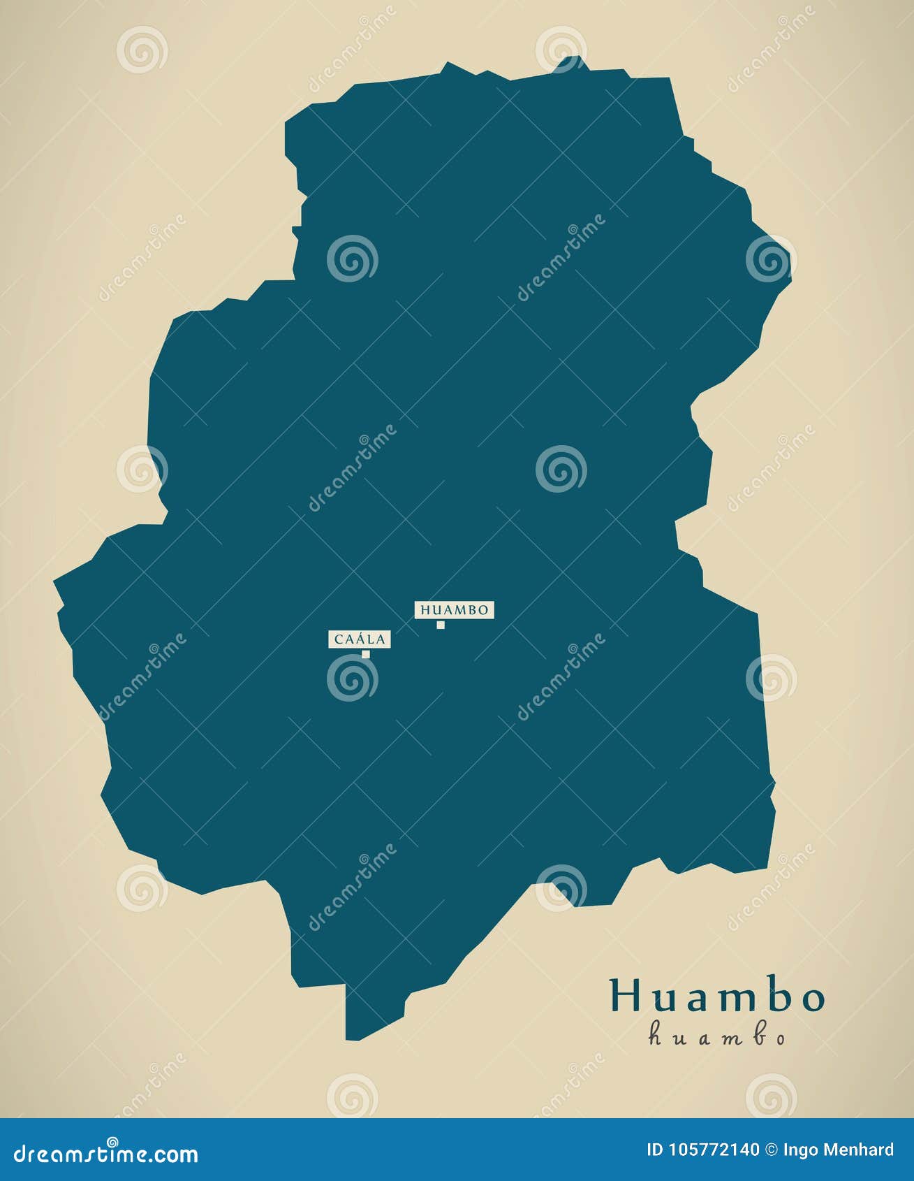 Huambo City Republic Of Angola, Huambo Province Map Vector Illustration ...