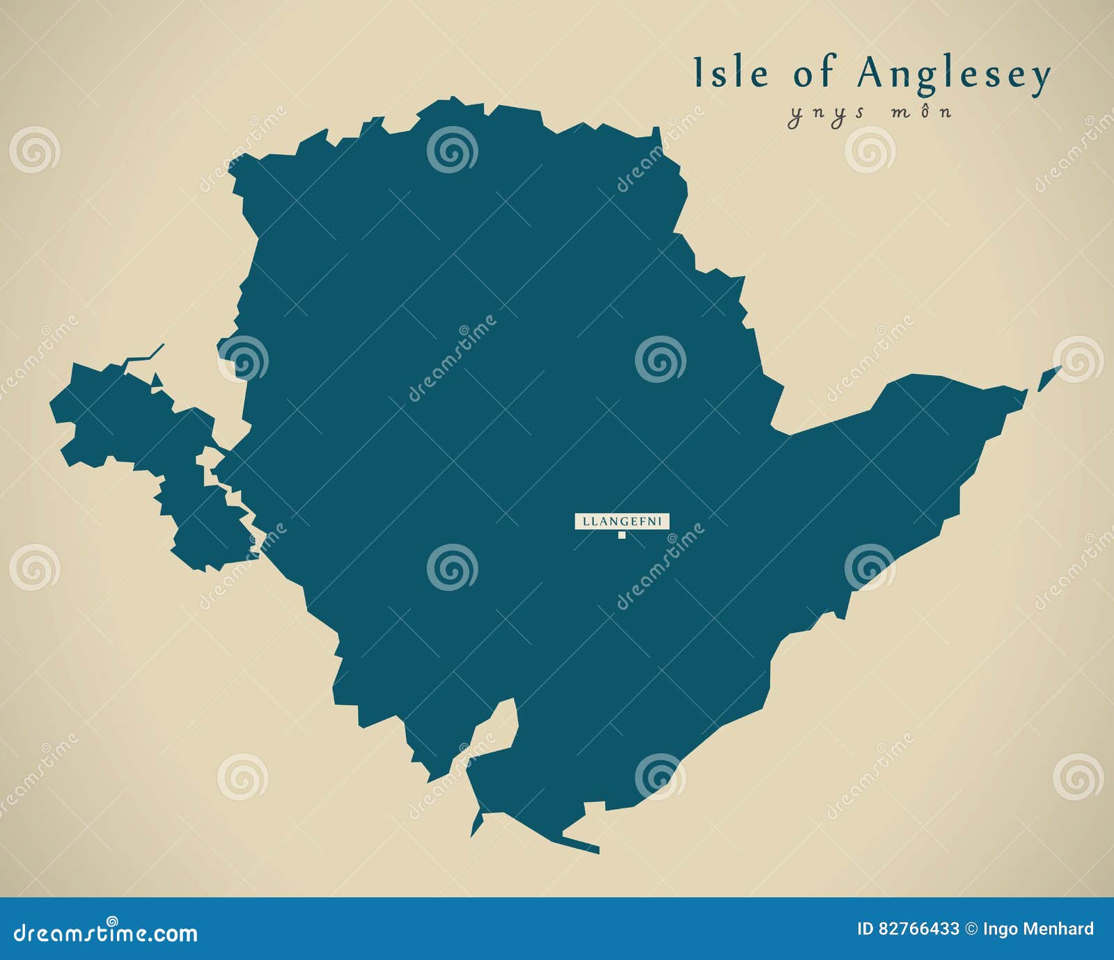 Modern Map - Isle of Anglesey Wales UK Stock Illustration ...