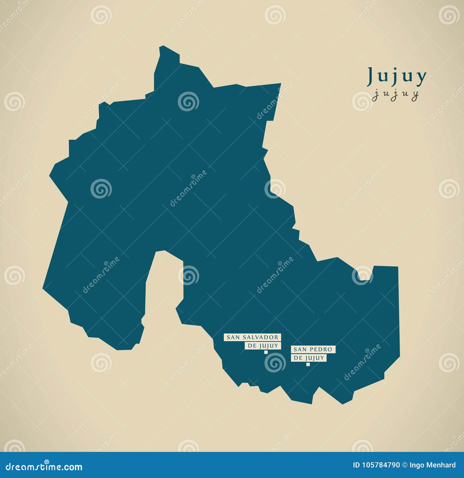 Modern Map - Jujuy AR stock illustration. Illustration of argentina ...