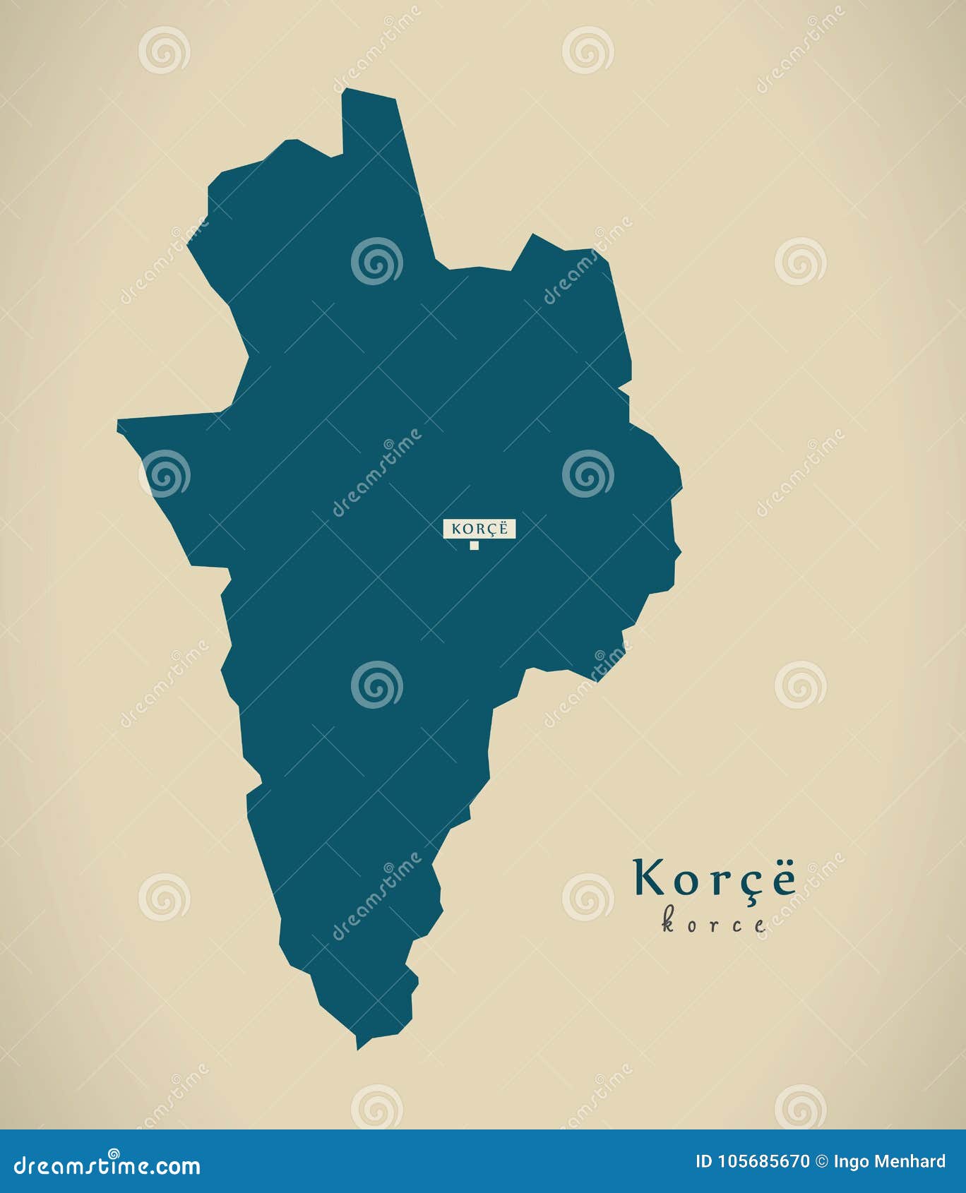 Modern Map - Korce AL stock illustration. Illustration of modern ...