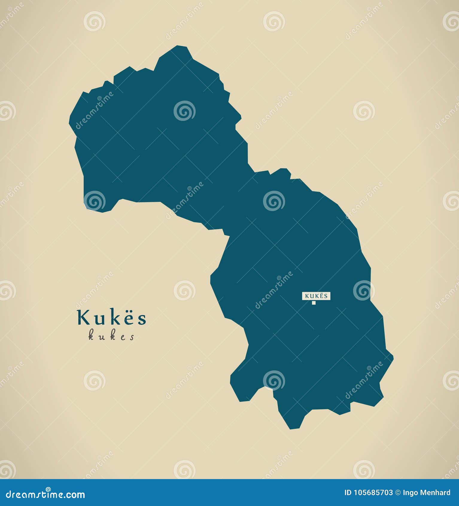 Modern Map - Kukes AL stock illustration. Illustration of federal ...
