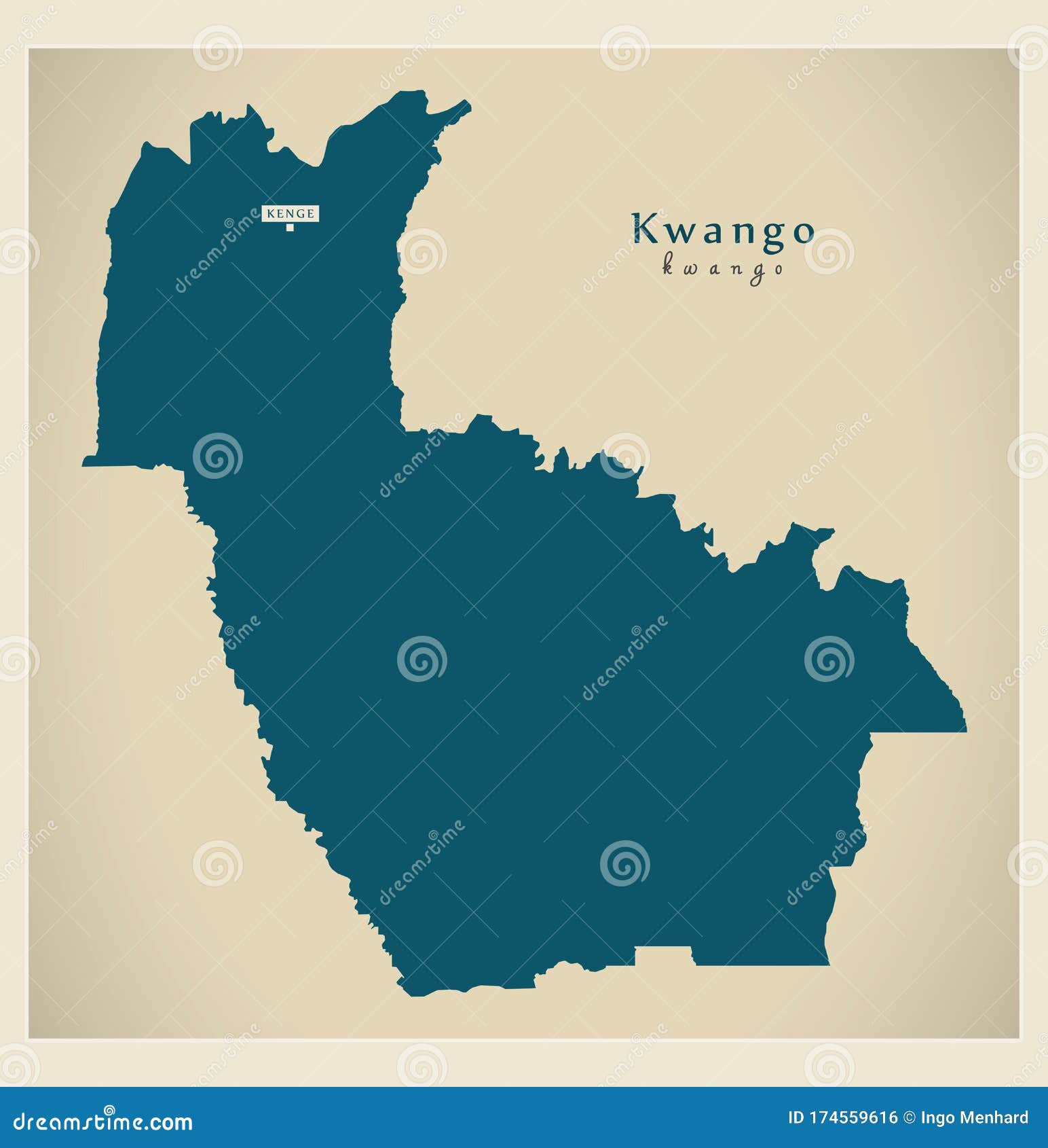 Modern Map - Kwango Province Map of DR Congo Stock Vector ...
