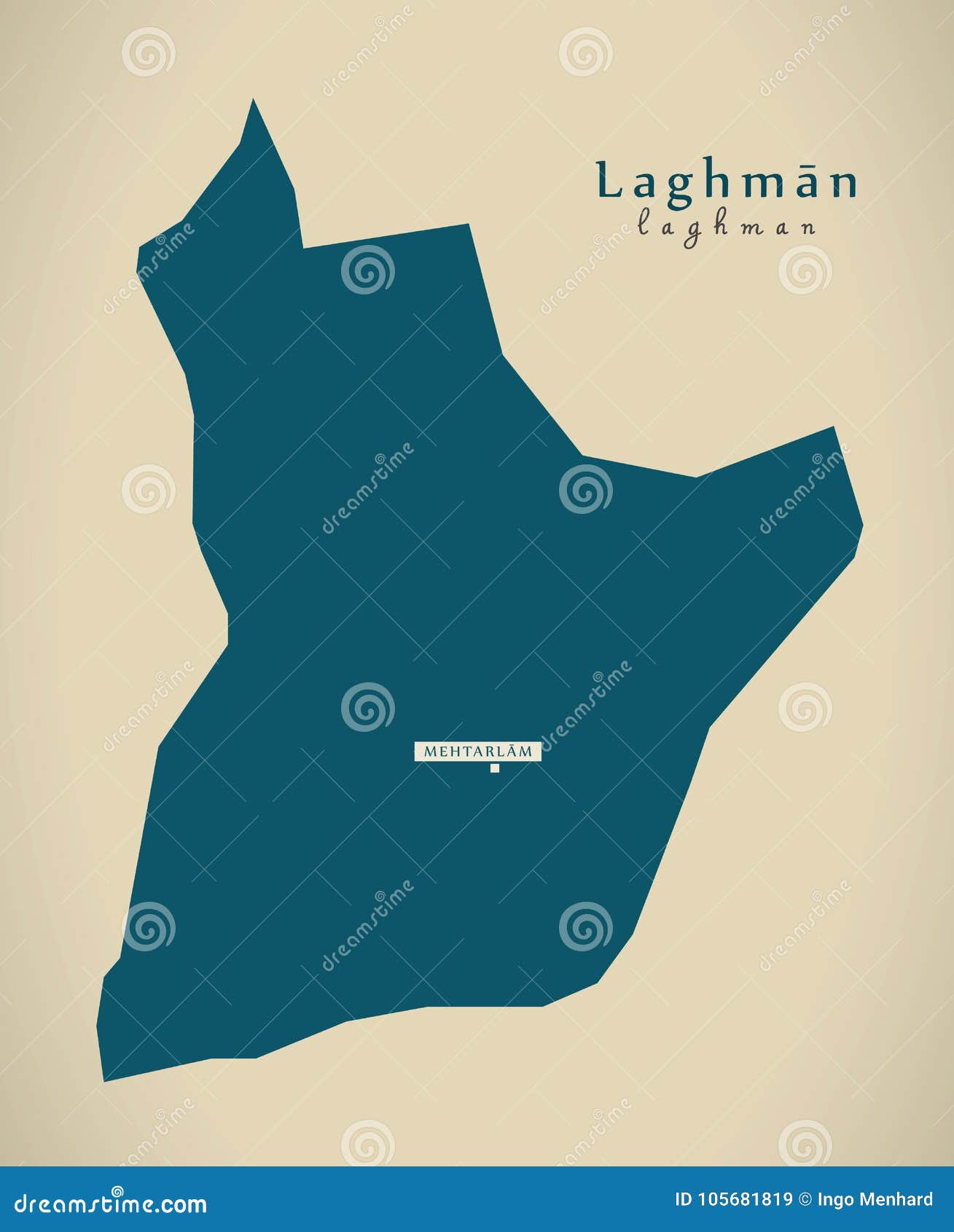 Laghman State And Regions Map Highlighted On Afghanistan Map Vector ...
