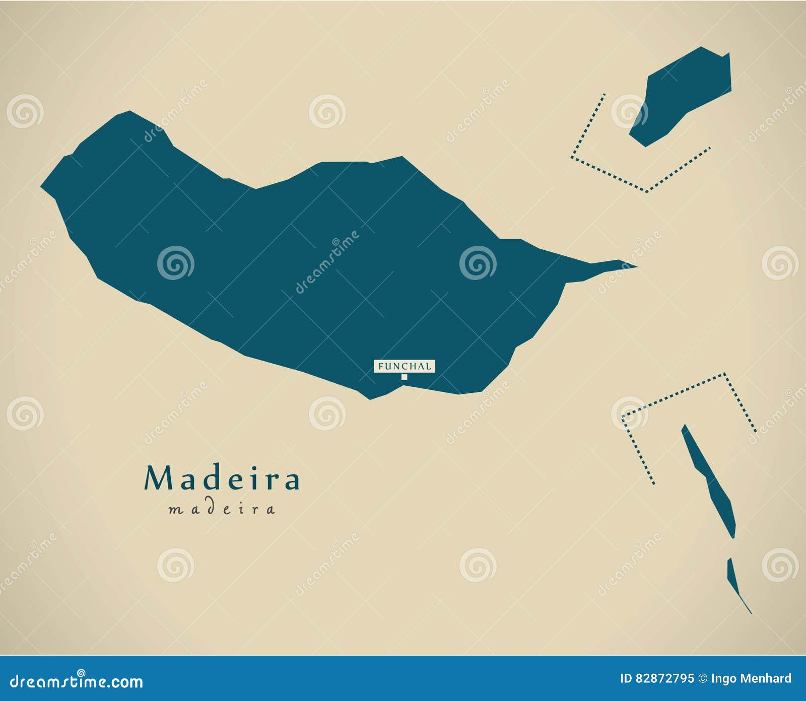 Set Of Madeira Portugal Map. Cartoon Icon Design Template With Various ...