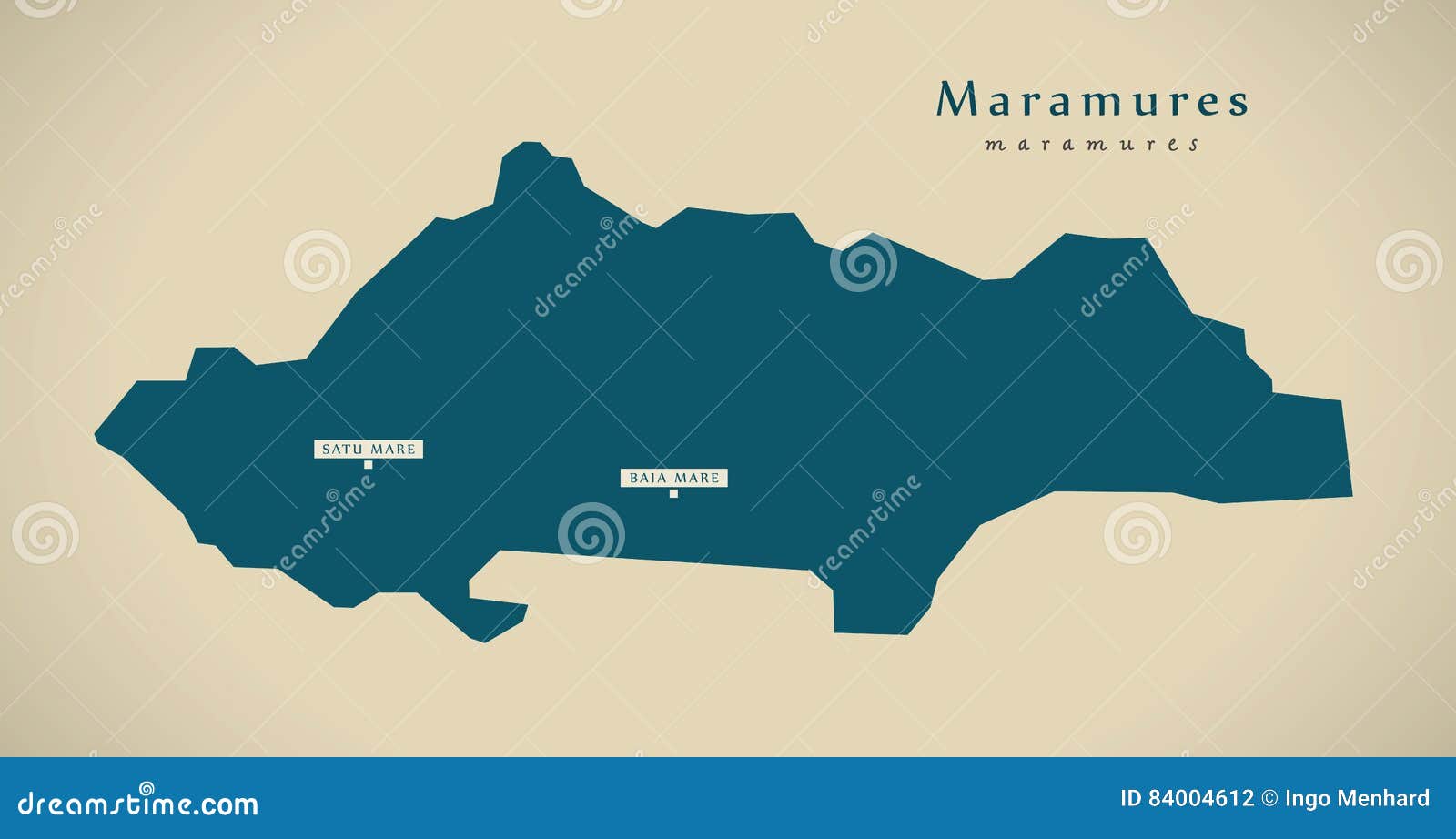 Modern Map - Maramures Romania RO Stock Illustration - Illustration of ...