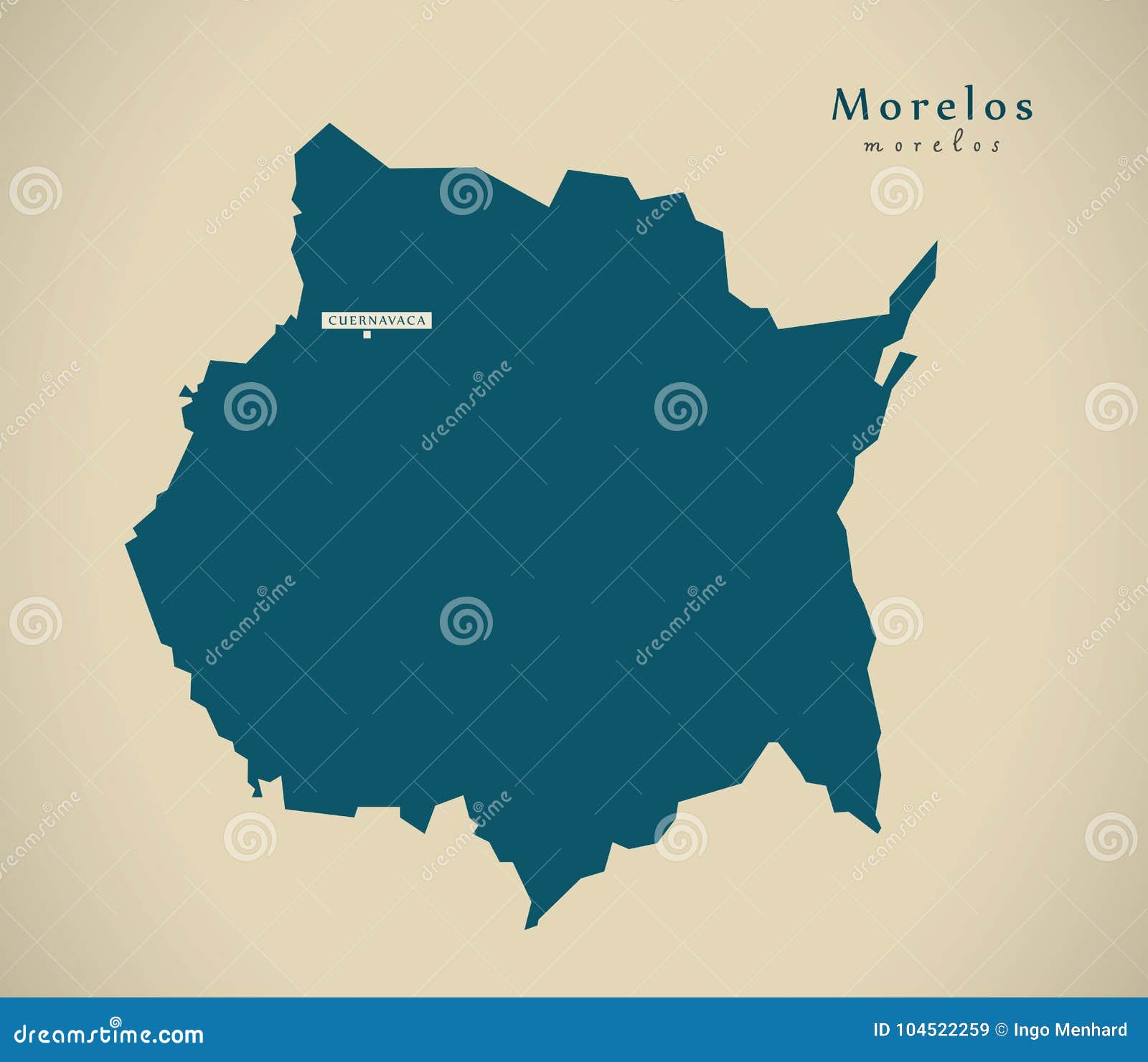 Modern Map - Morelos Mexico MX Stock Illustration - Illustration of ...