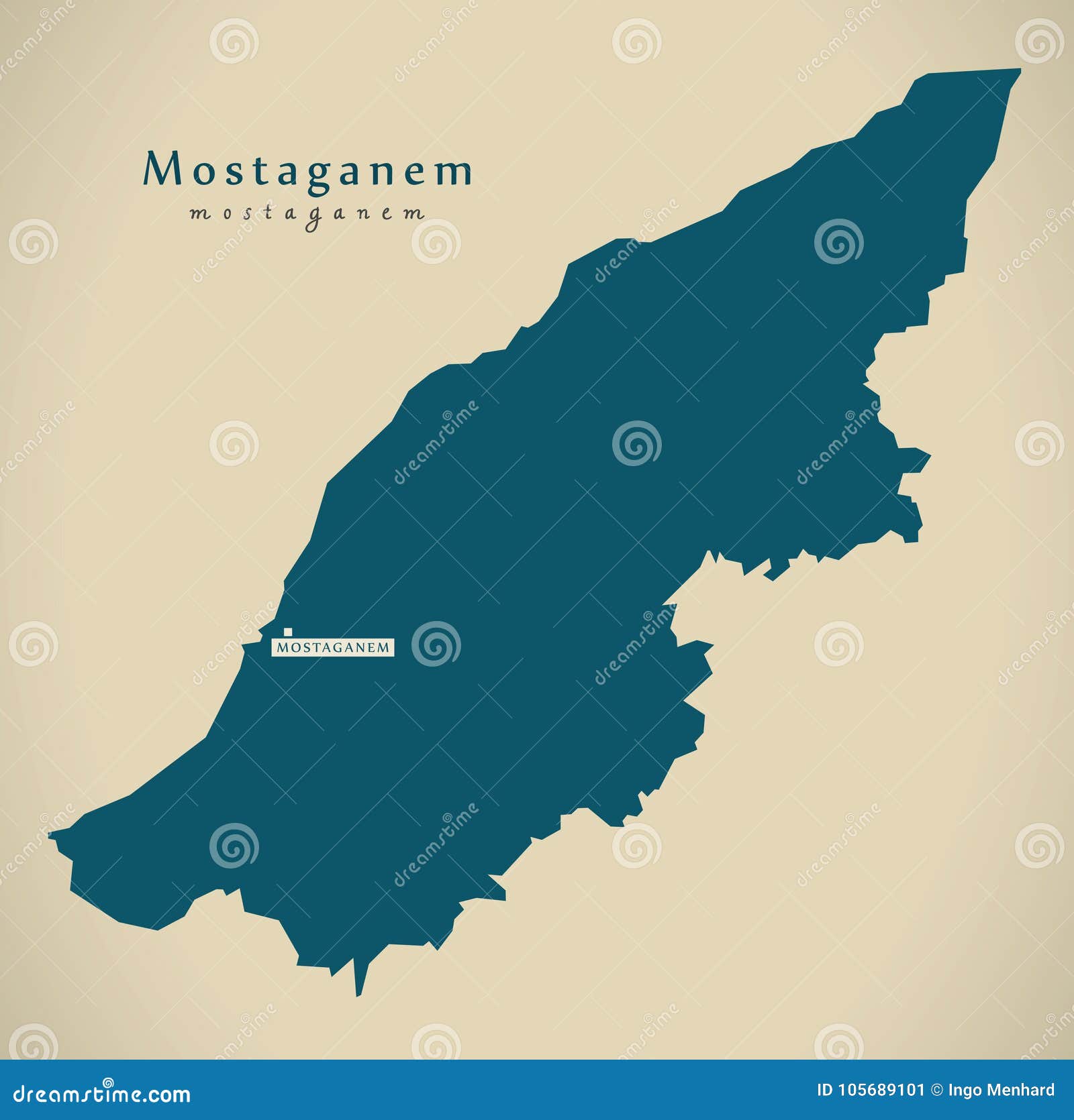 Modern Map - Mostaganem DZ stock illustration. Illustration of borders ...
