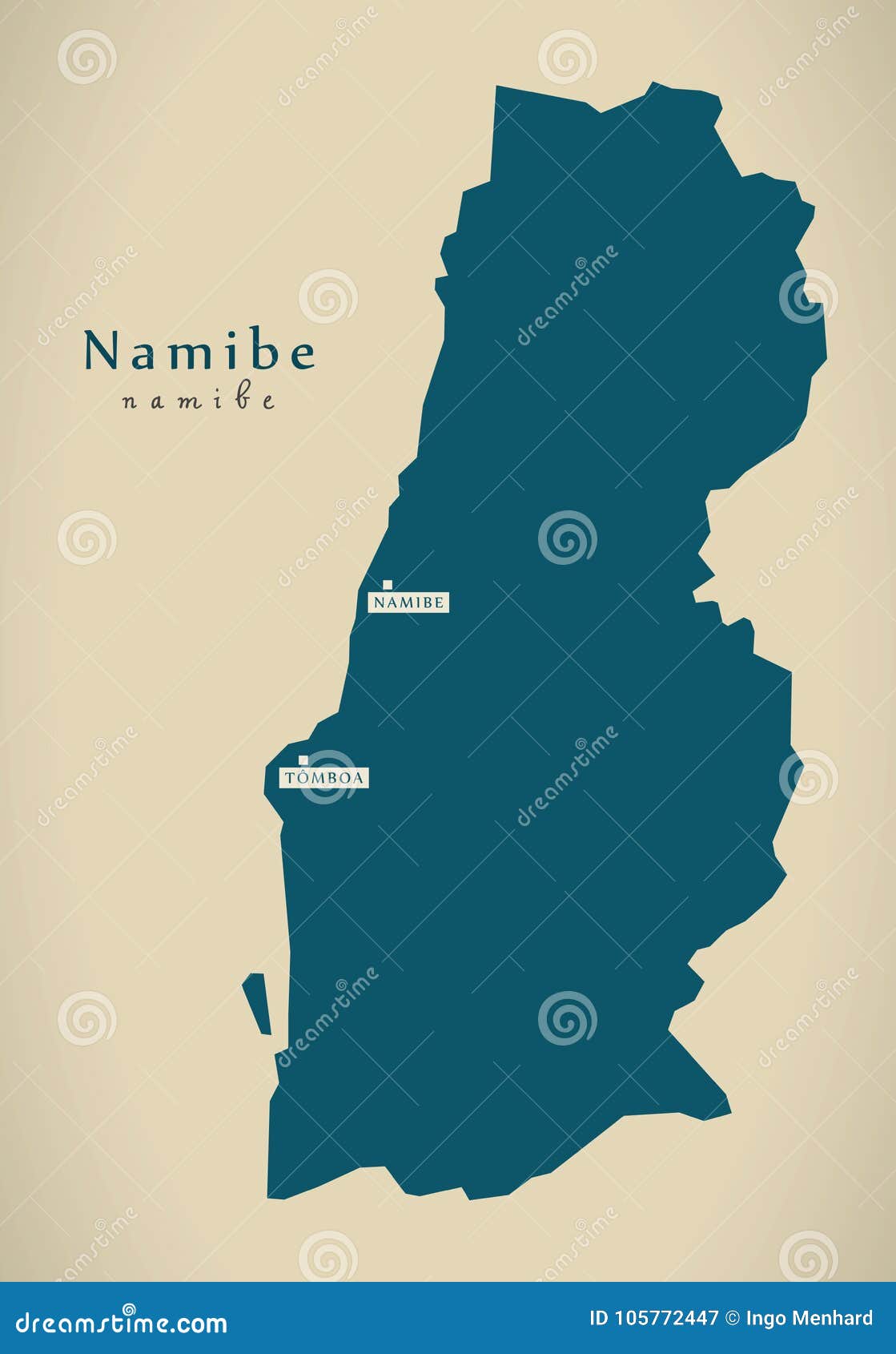 Modern Map - Namibe AO stock illustration. Illustration of region ...