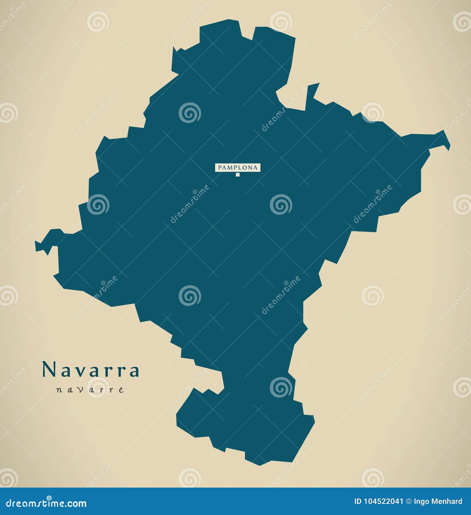 Modern Map - Navarra Spain ES Stock Illustration - Illustration of ...