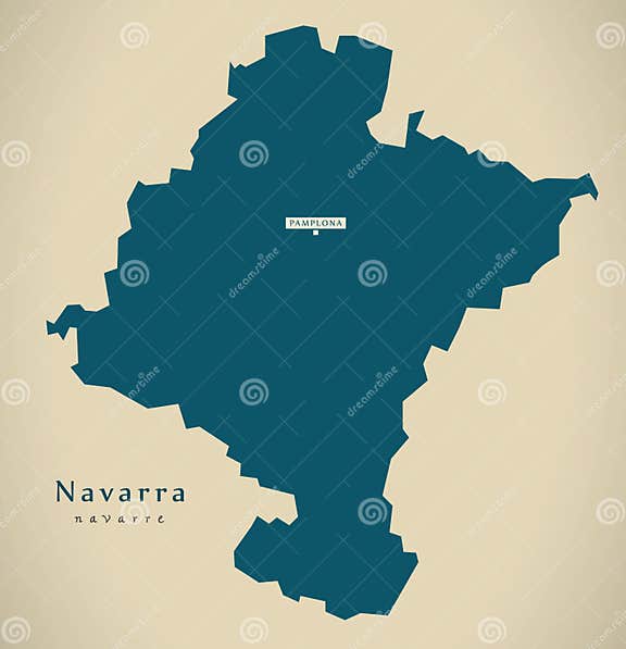 Modern Map - Navarra Spain ES Stock Illustration - Illustration of ...