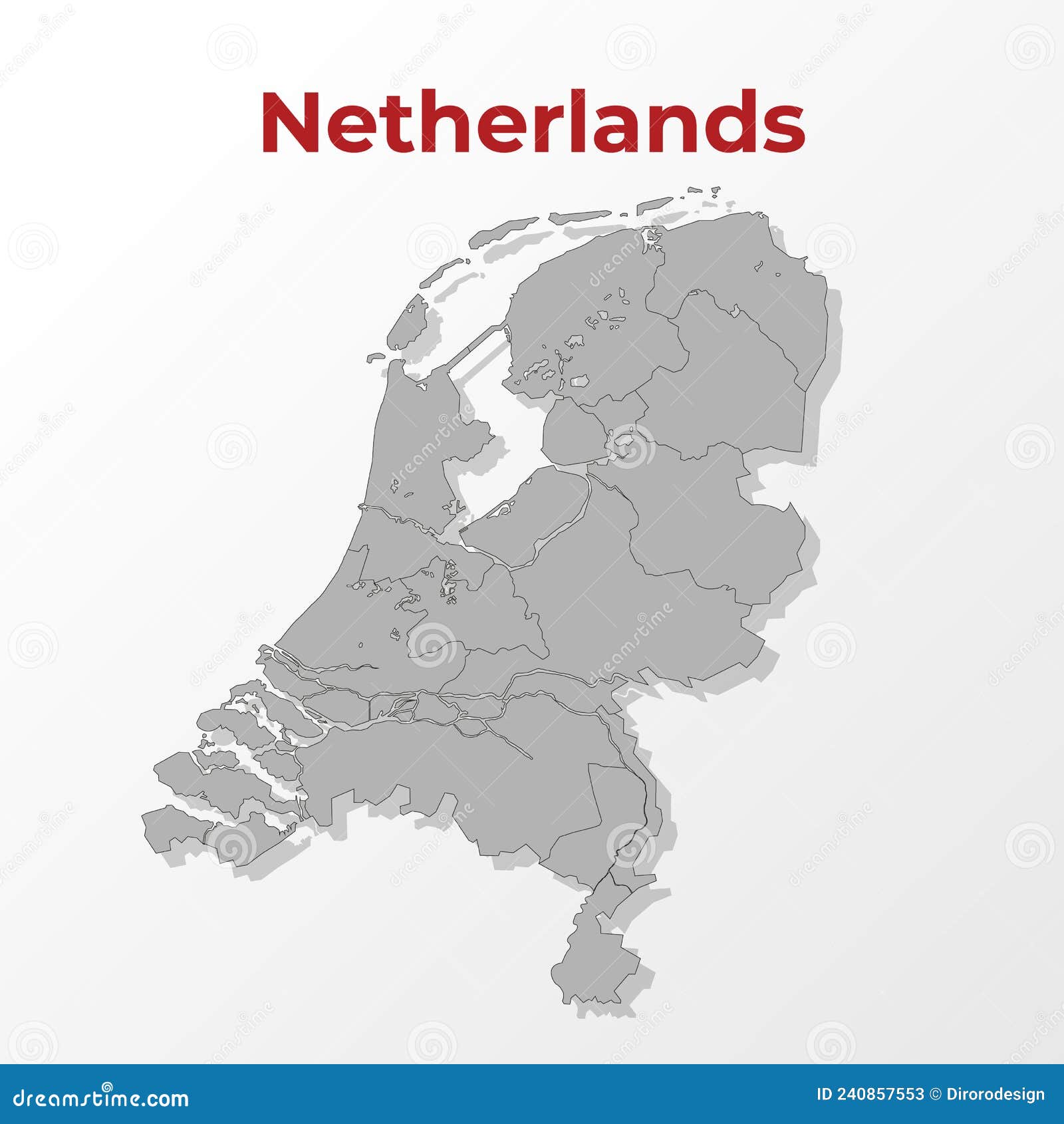 Netherlands Map With Gray Tone On Png Or Transparent Background ...