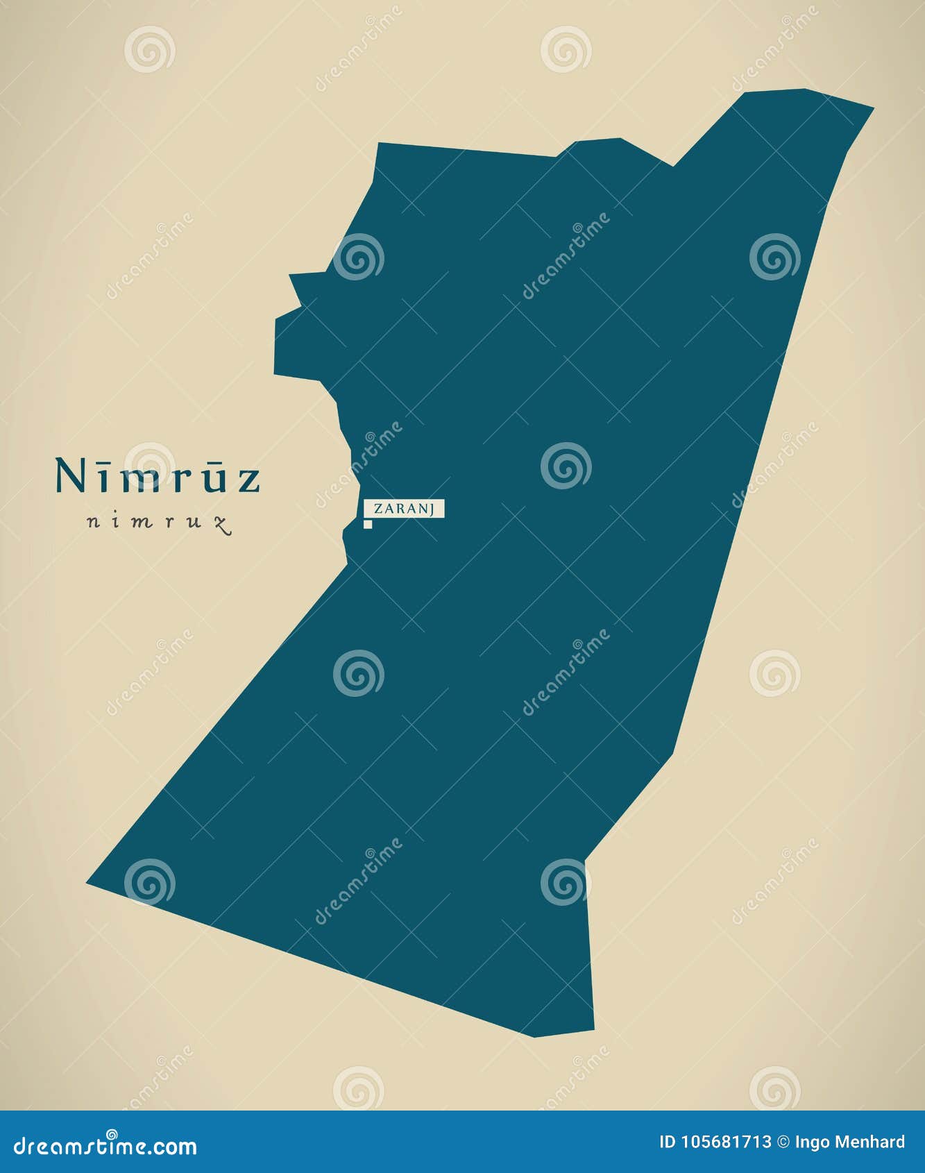 Modern Map - Nimruz AF stock illustration. Illustration of flat - 105681713