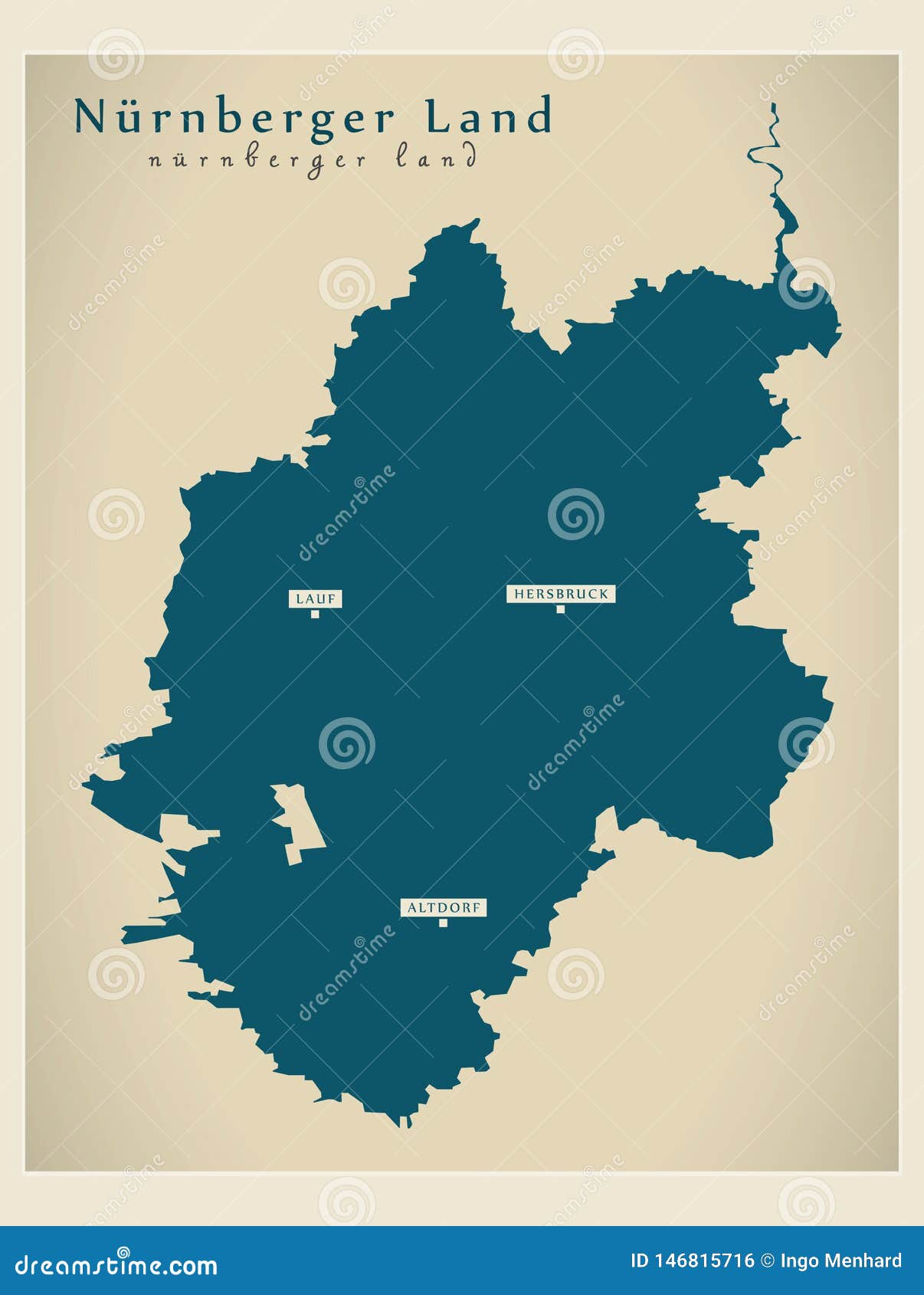 Modern Map - Nuernberger Land County of Bavaria DE Stock Illustration ...