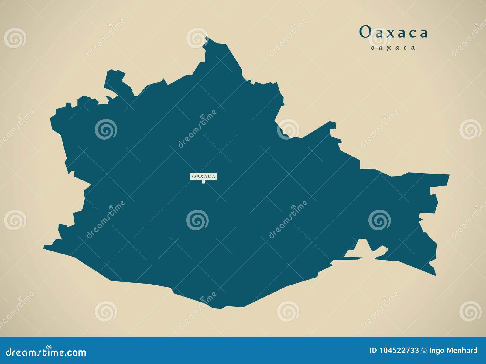 Modern Map - Oaxaca Mexico MX Stock Illustration - Illustration of ...