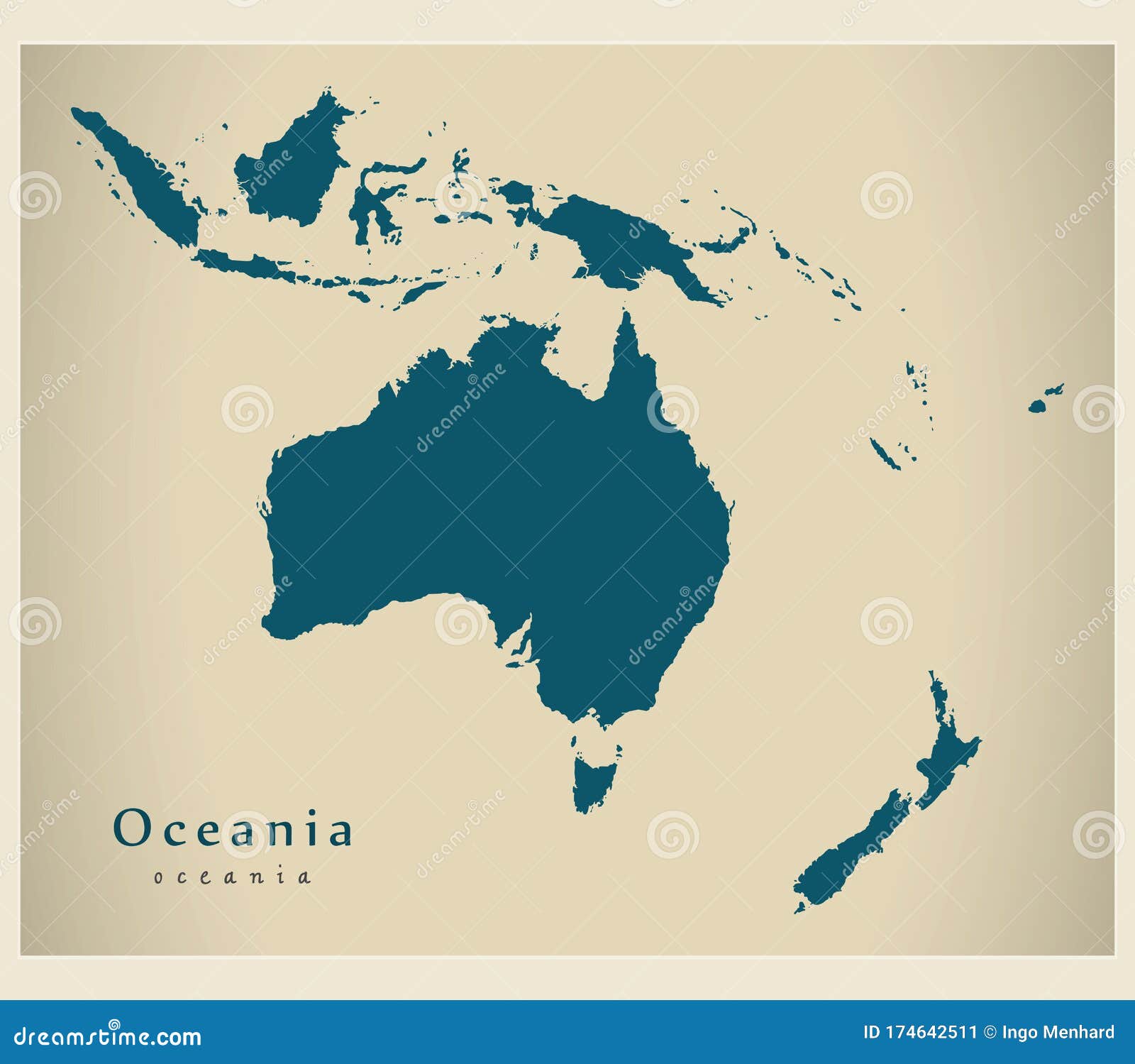 Modern Map - Oceania Map Complete Vector Stock Vector - Illustration of ...