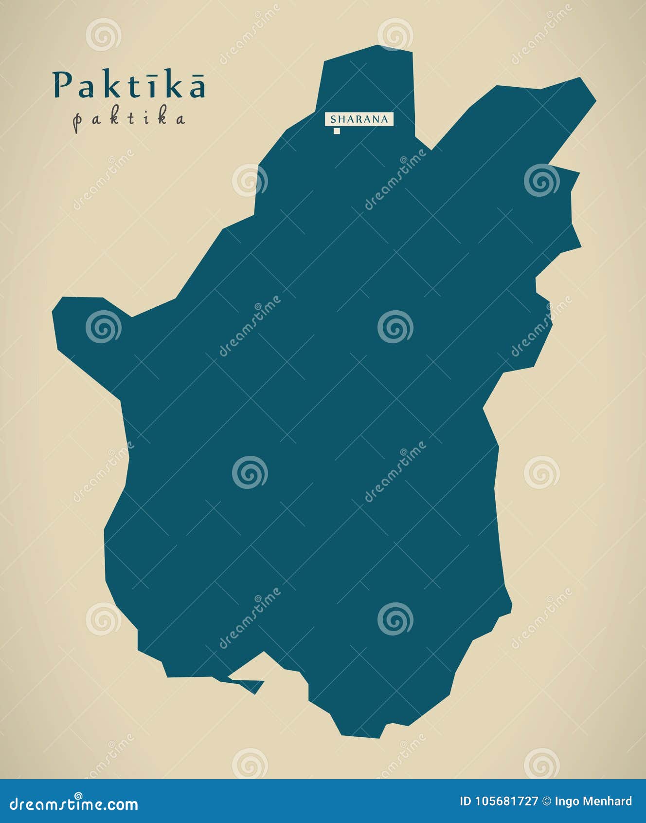 Modern Map - Paktika AF stock illustration. Illustration of ...