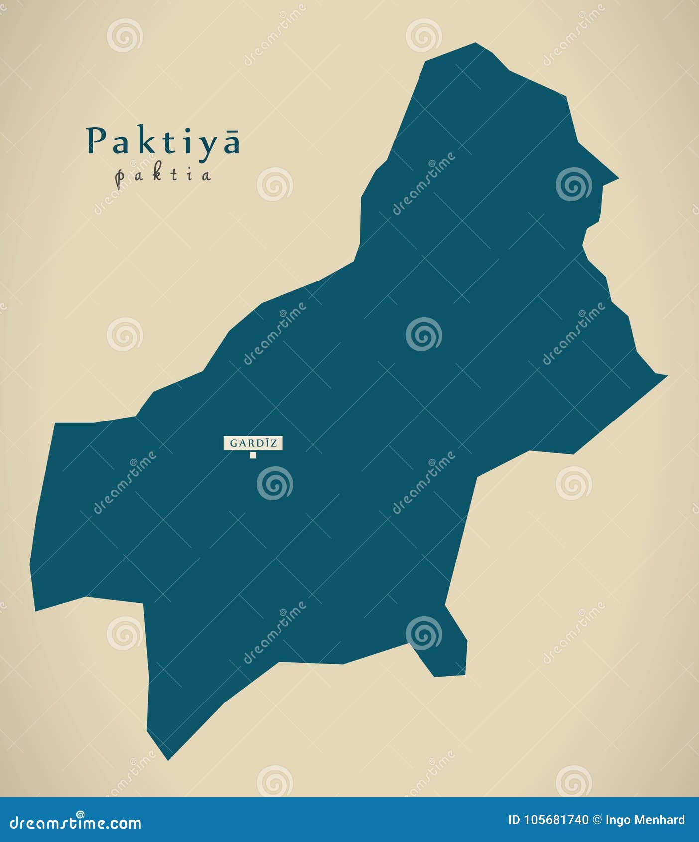 Modern Map - Paktiya AF stock illustration. Illustration of ...