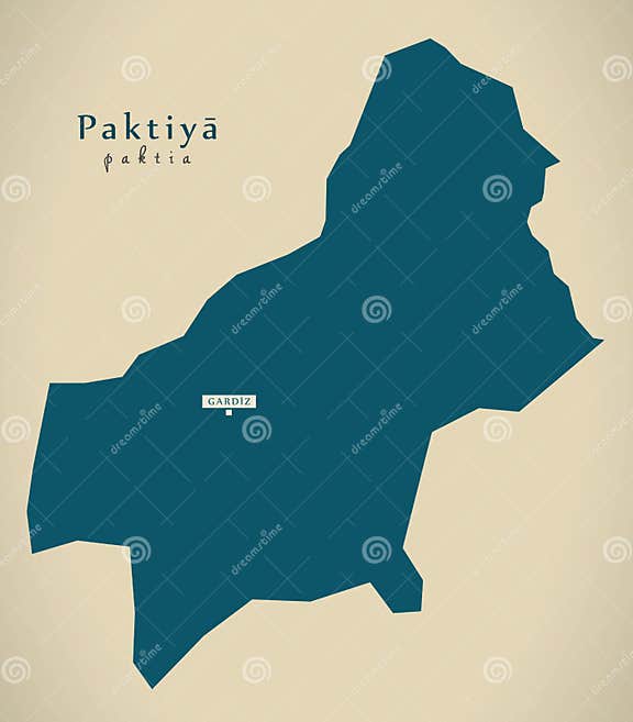 Modern Map - Paktiya AF stock illustration. Illustration of ...