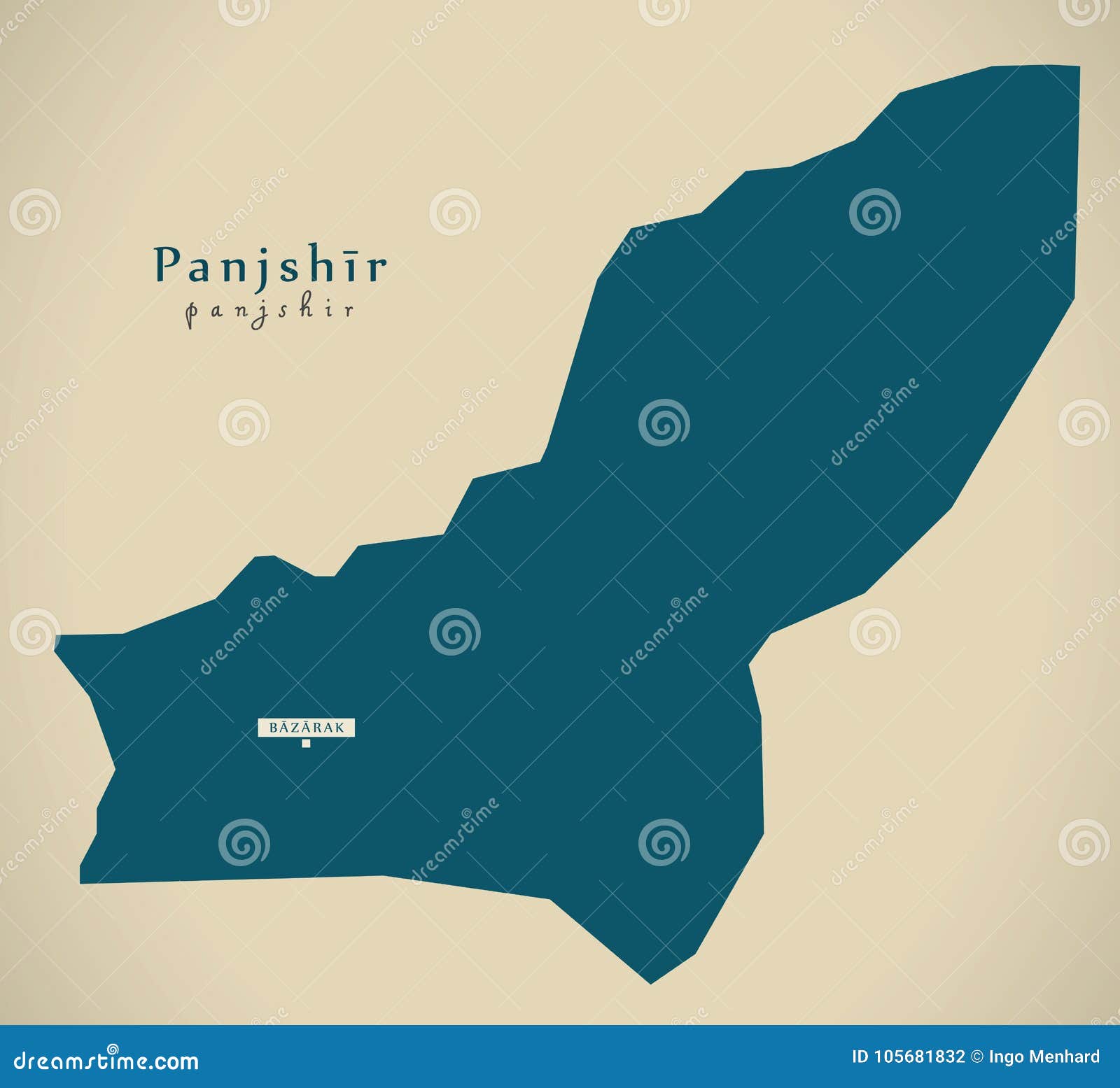 Modern Map - Panjshir AF stock illustration. Illustration of divisions ...