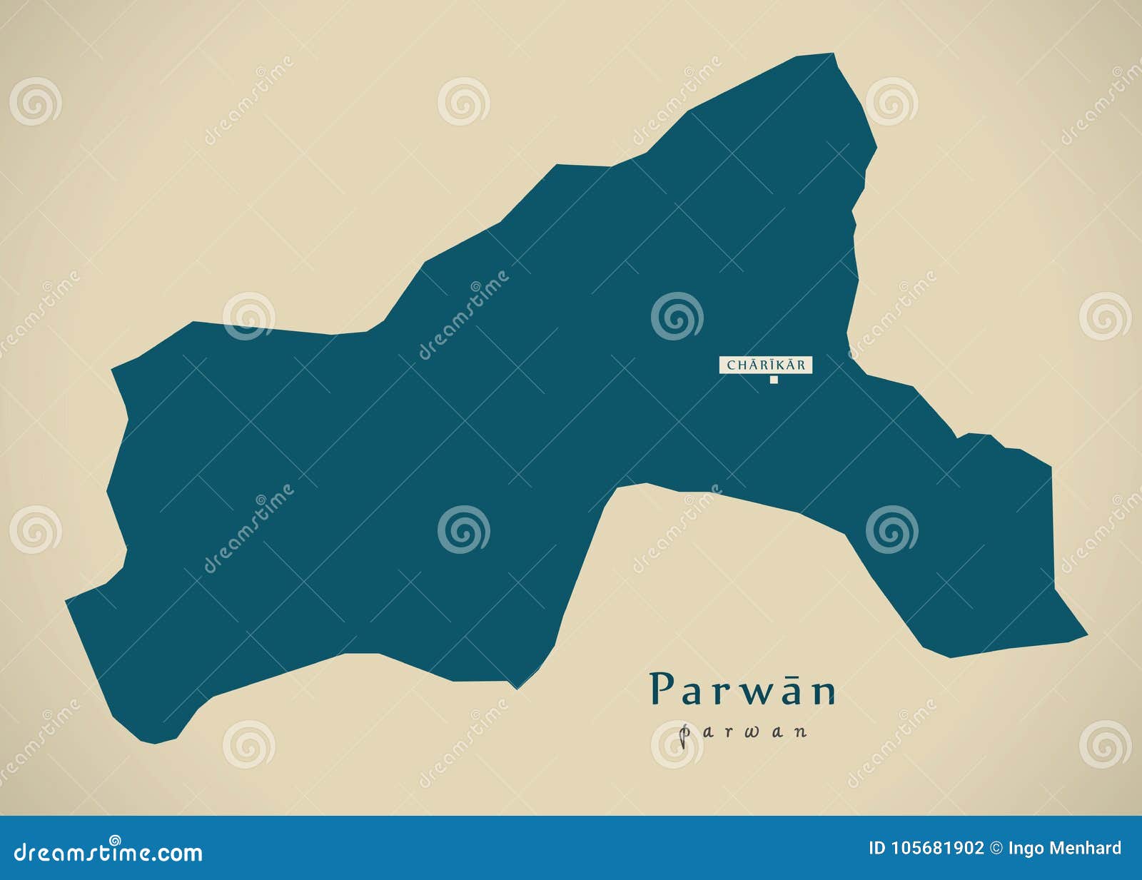 Modern Map - Parwan AF stock illustration. Illustration of design ...