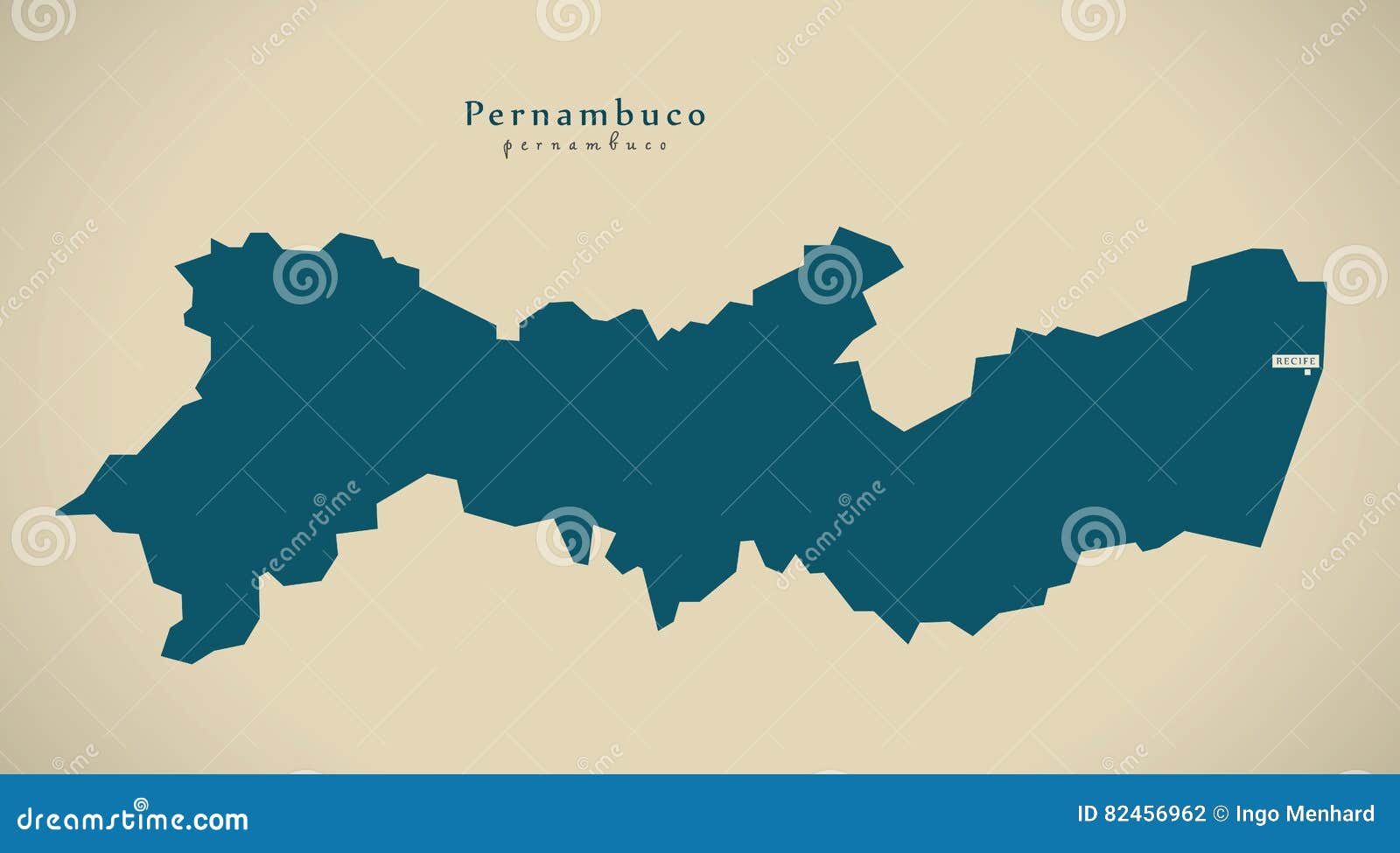 Modern Map - Pernambuco BR Brazil Stock Illustration - Illustration of ...