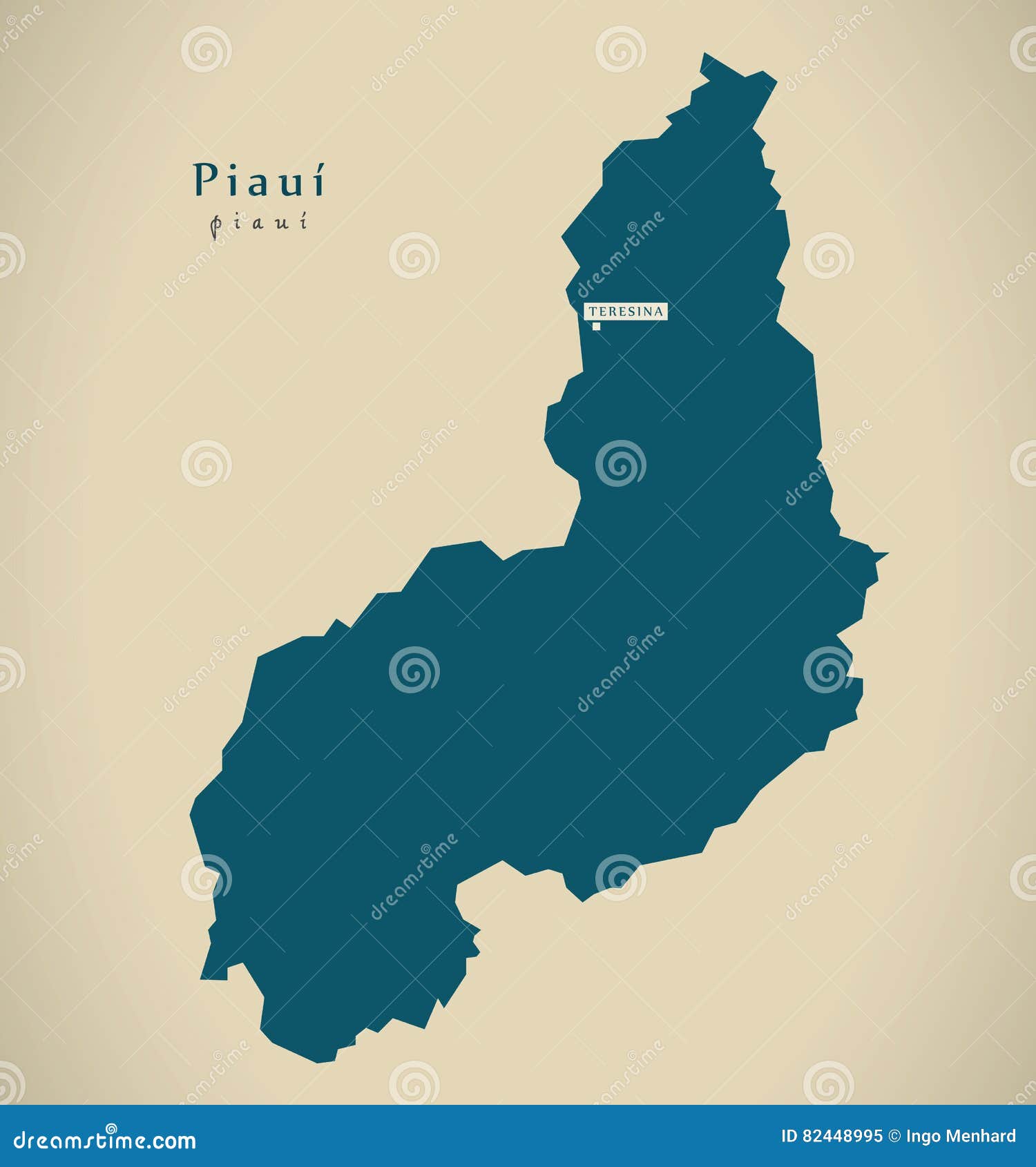 Modern Map - Piaui BR Brazil Stock Illustration - Illustration of ...