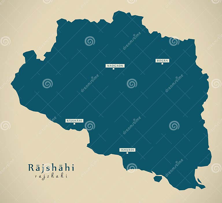 Modern Map - Rajshahi BD stock illustration. Illustration of provinces ...