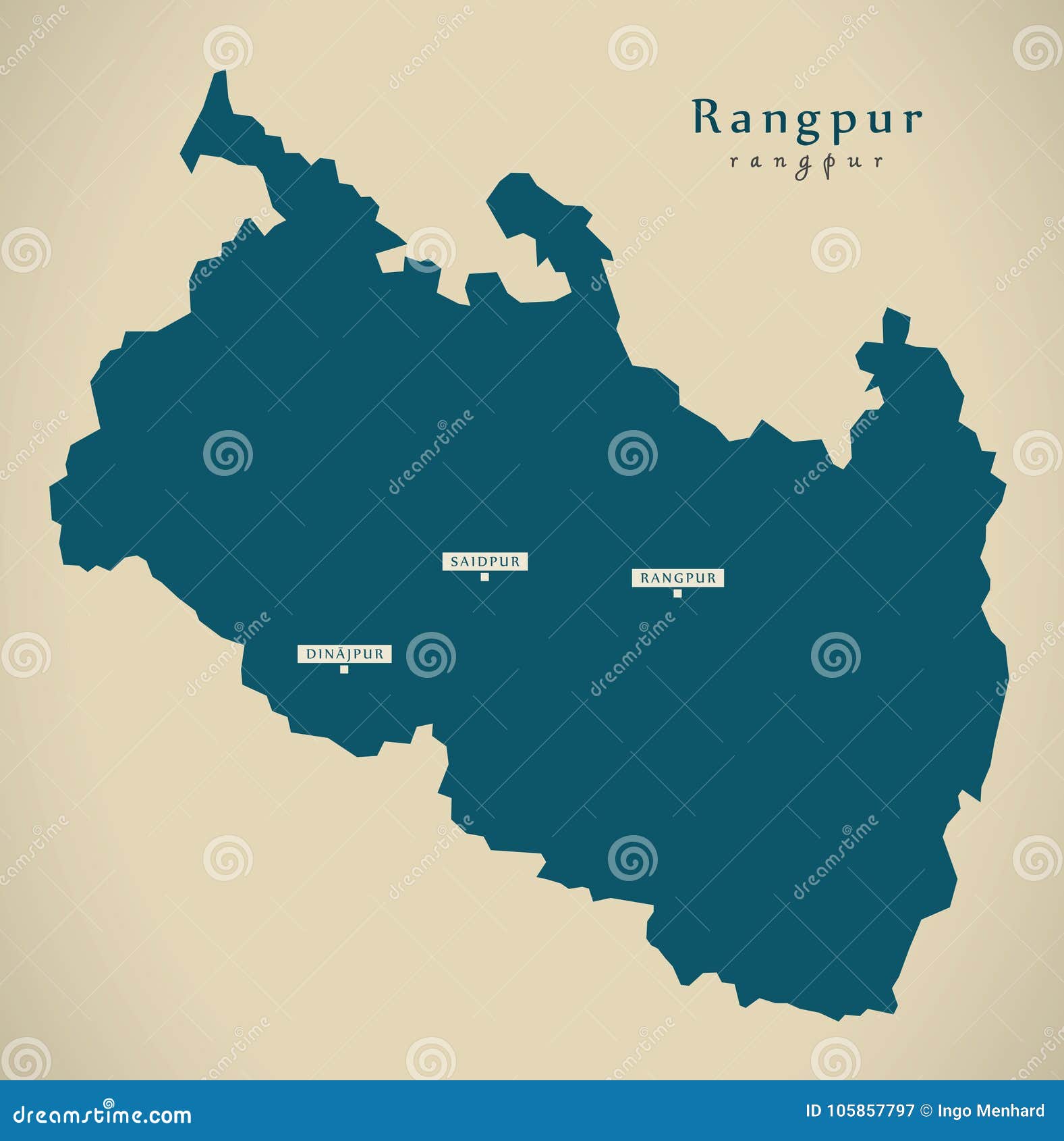 Modern Map - Rangpur BD stock illustration. Illustration of county - 105857797