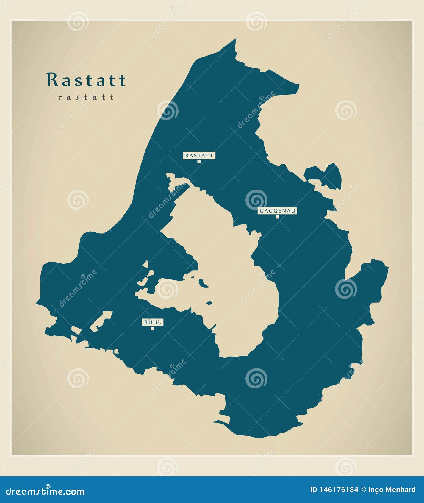 Modern Map - Rastatt County of Baden Wuerttemberg DE Stock Vector ...