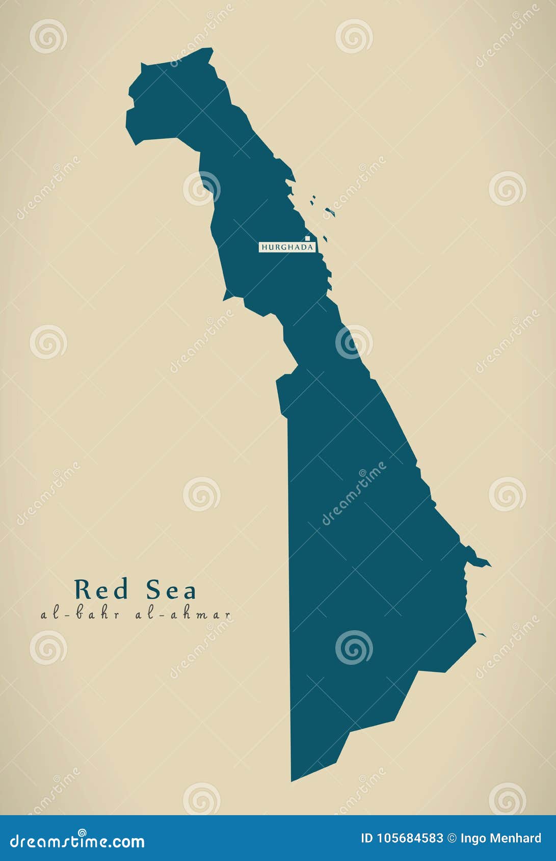 Modern Map - Red Sea EG stock illustration. Illustration of modern ...