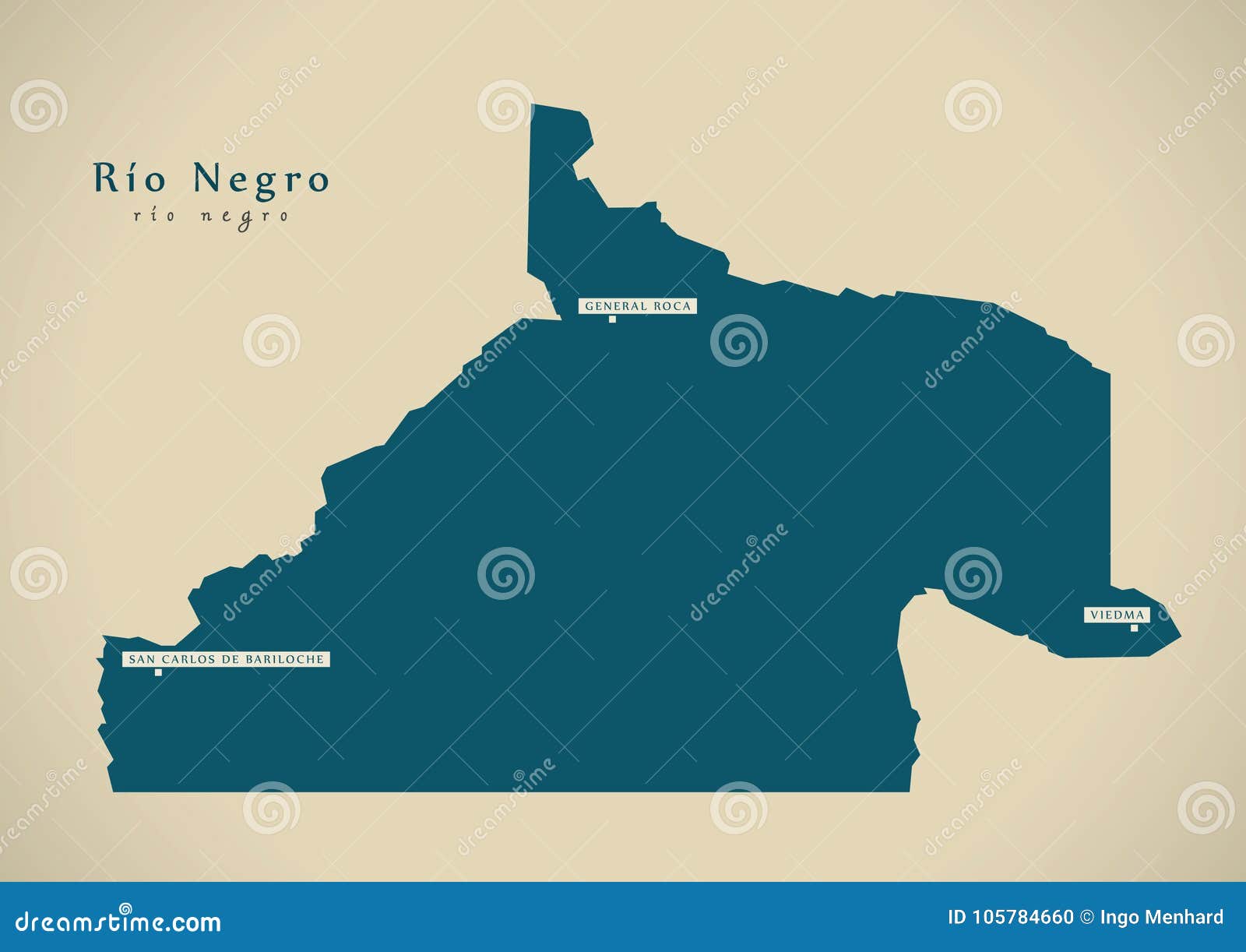 Modern Map - Rio Negro AR stock illustration. Illustration of designed - 105784660